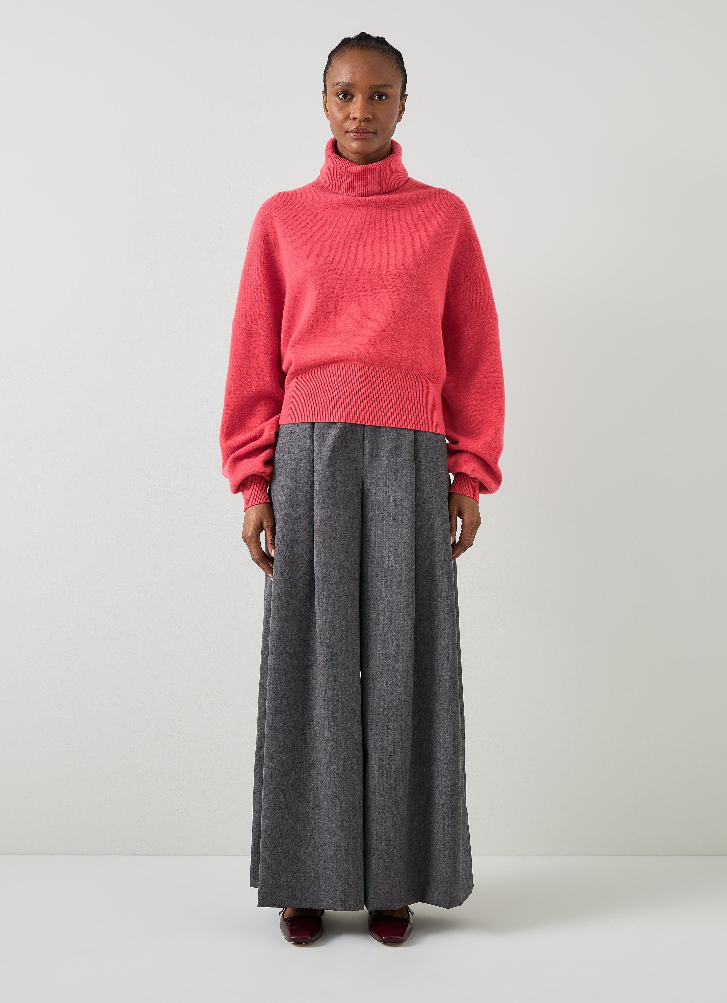 LK Bennett Isla Knitted Tops, Lipstick Pink