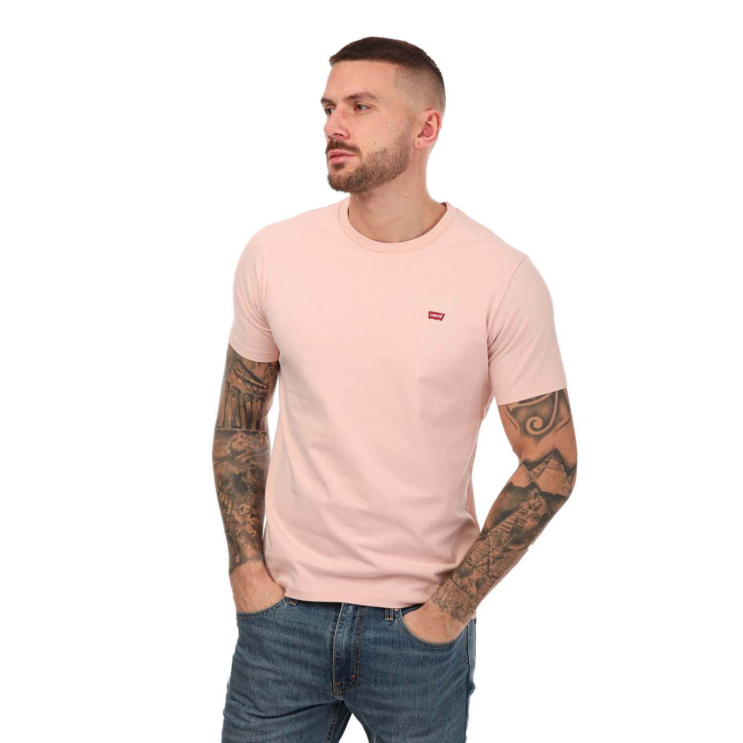 Men's Levis Original Housemark T-Shirt in Peach