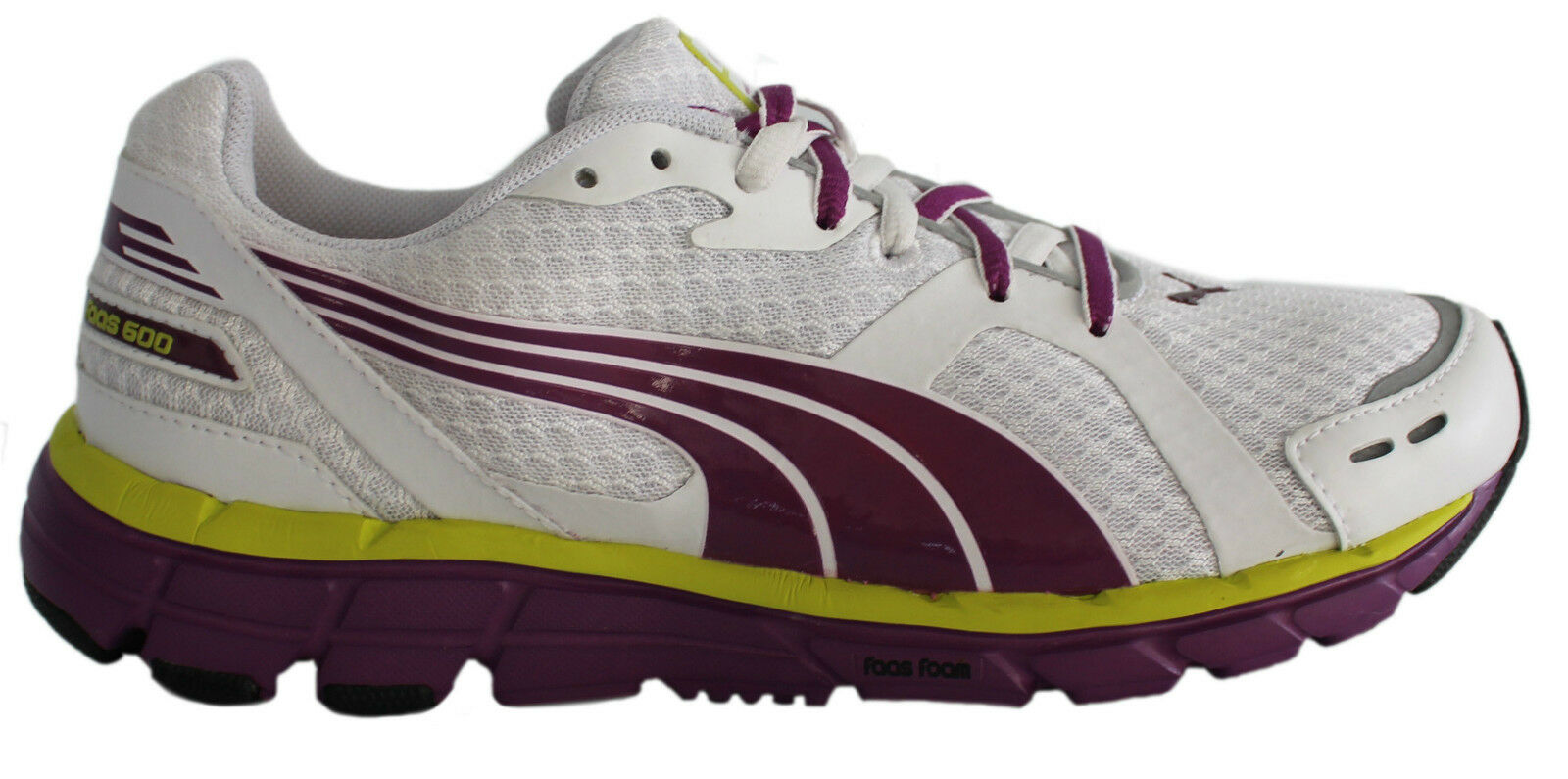 Puma Faas 600 Womens White Grape Mesh Lace Up Running Shoes 186685 04 B16B