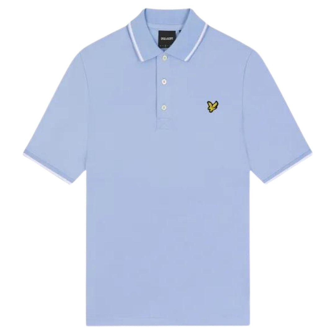 Lichtblauw poloshirt met merklogo van Lyle & Scott op de borst