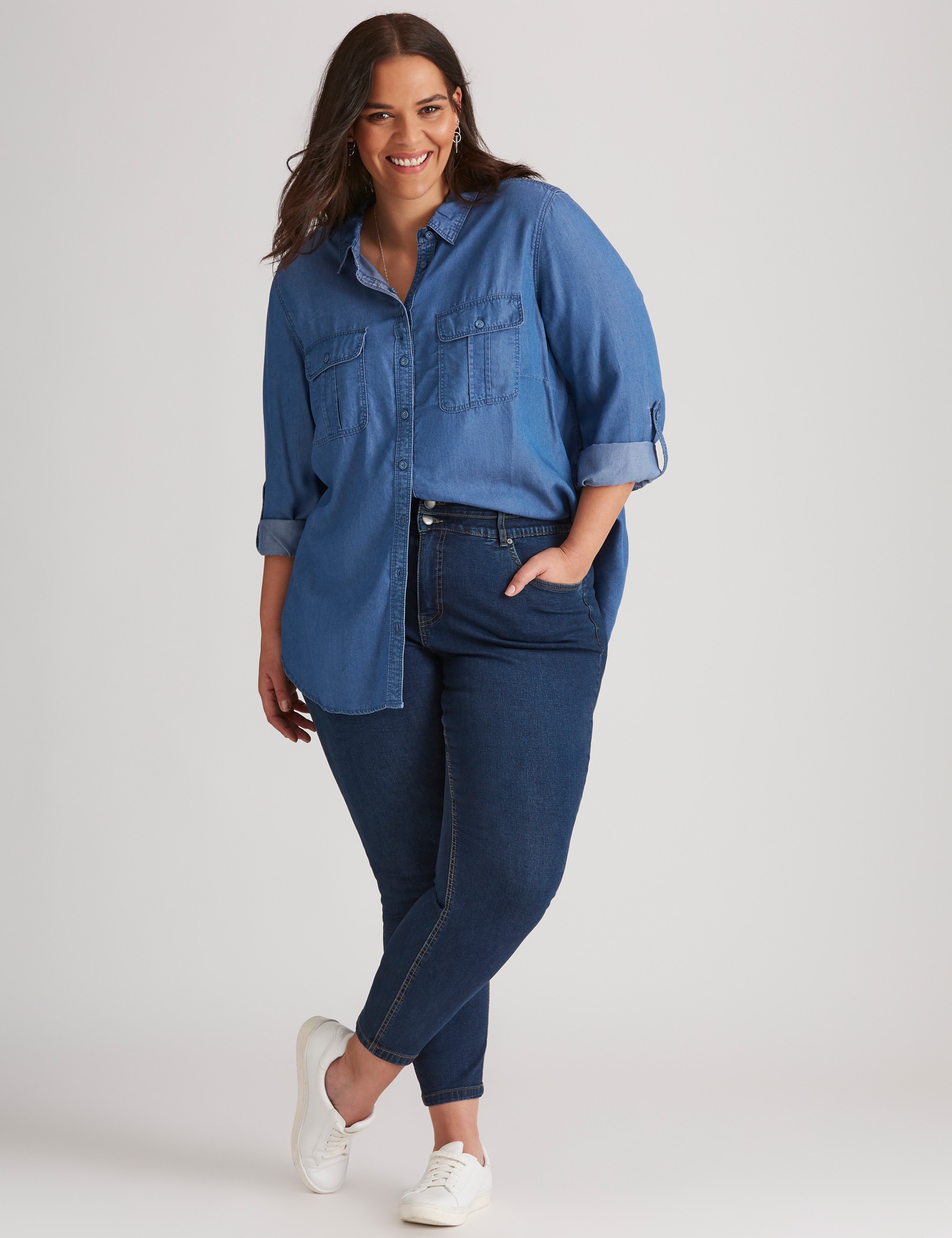 Womens Autograph Denim Slim Legs Regular Jeans Dark Wash - Plus Size