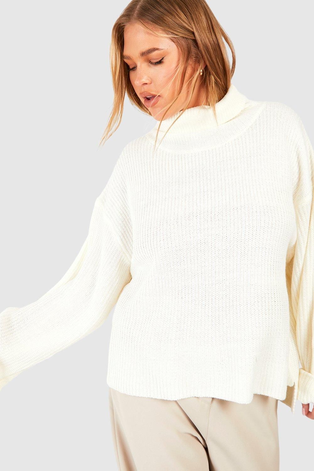Plus Chunky Roll Neck Oversized Jumper