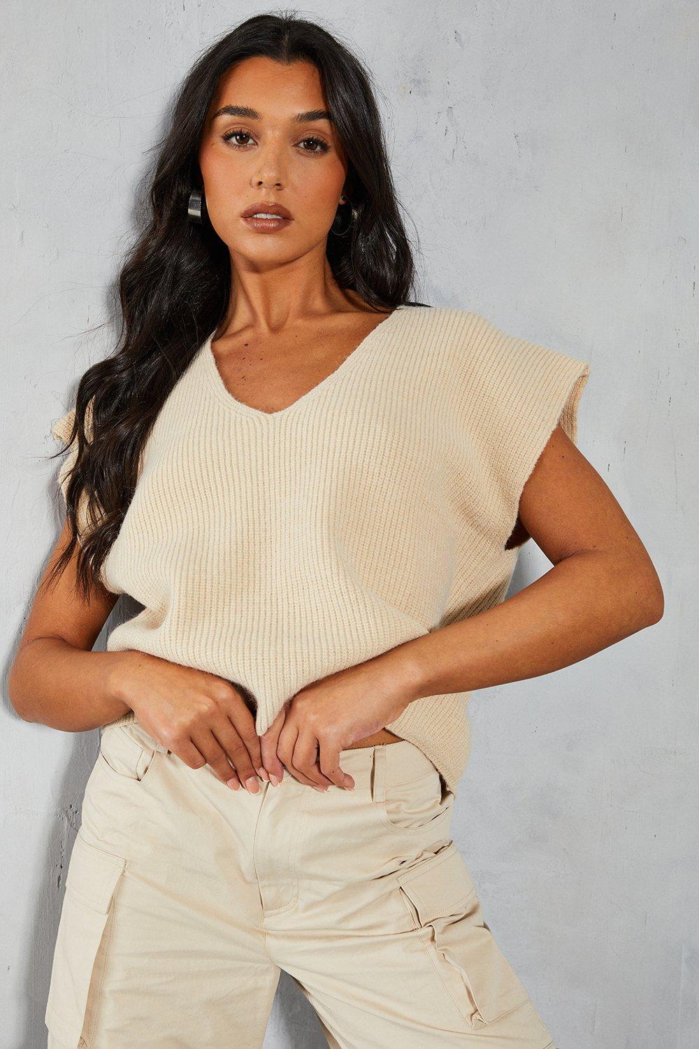Knitted V Neck Boxy Jumper