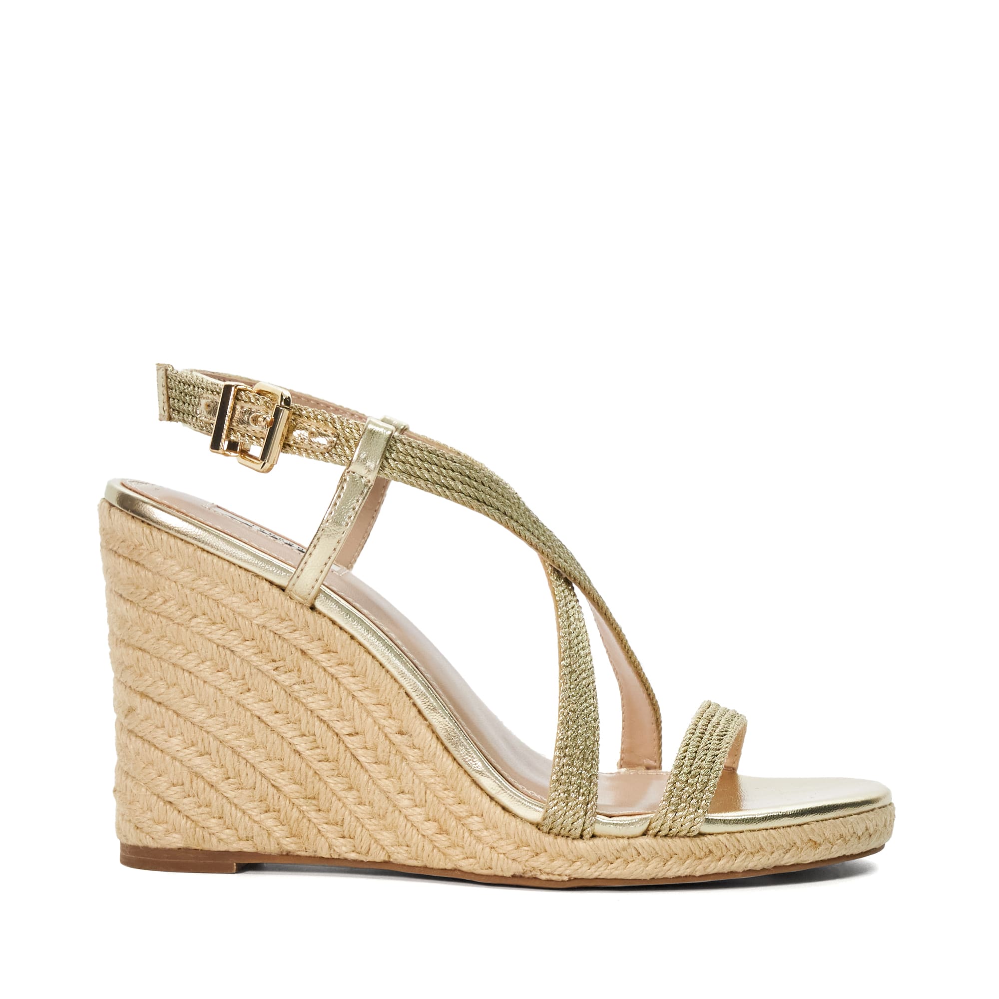 Dune Ladies Keylas - Embellished Raffia Wedge