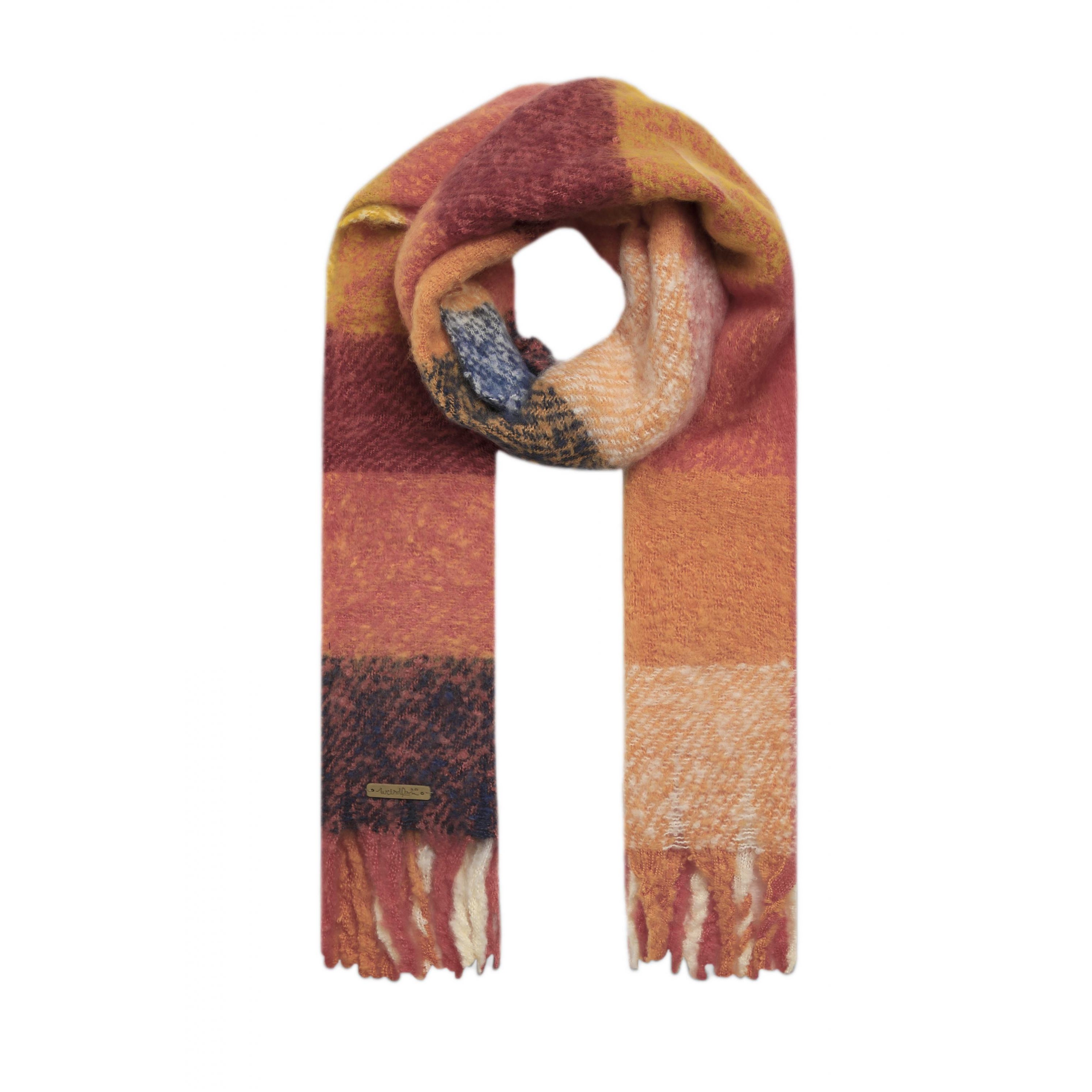 Weird Fish Austell Checked Eco Friendly Scarf (Paprika)
