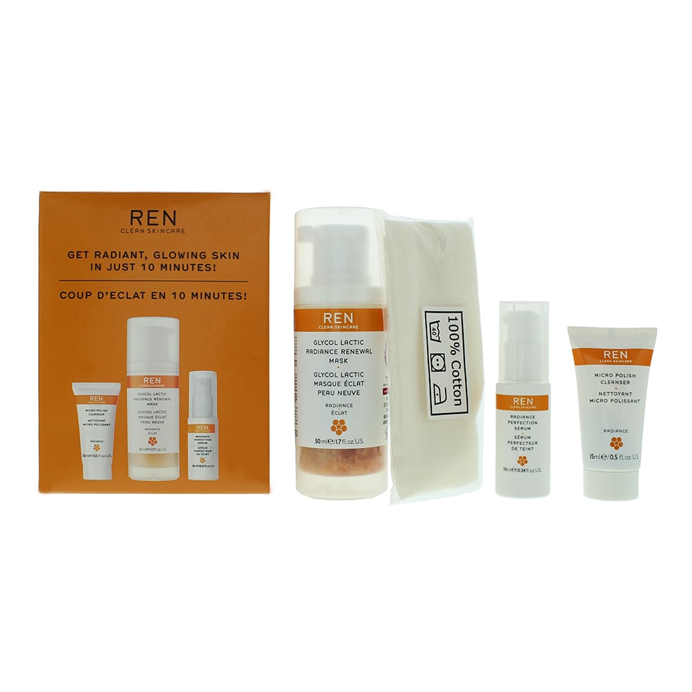 Ren Radiance Gift Set - Glycol Lactic Mask 50ml, Micro Polish Cleanser ...
