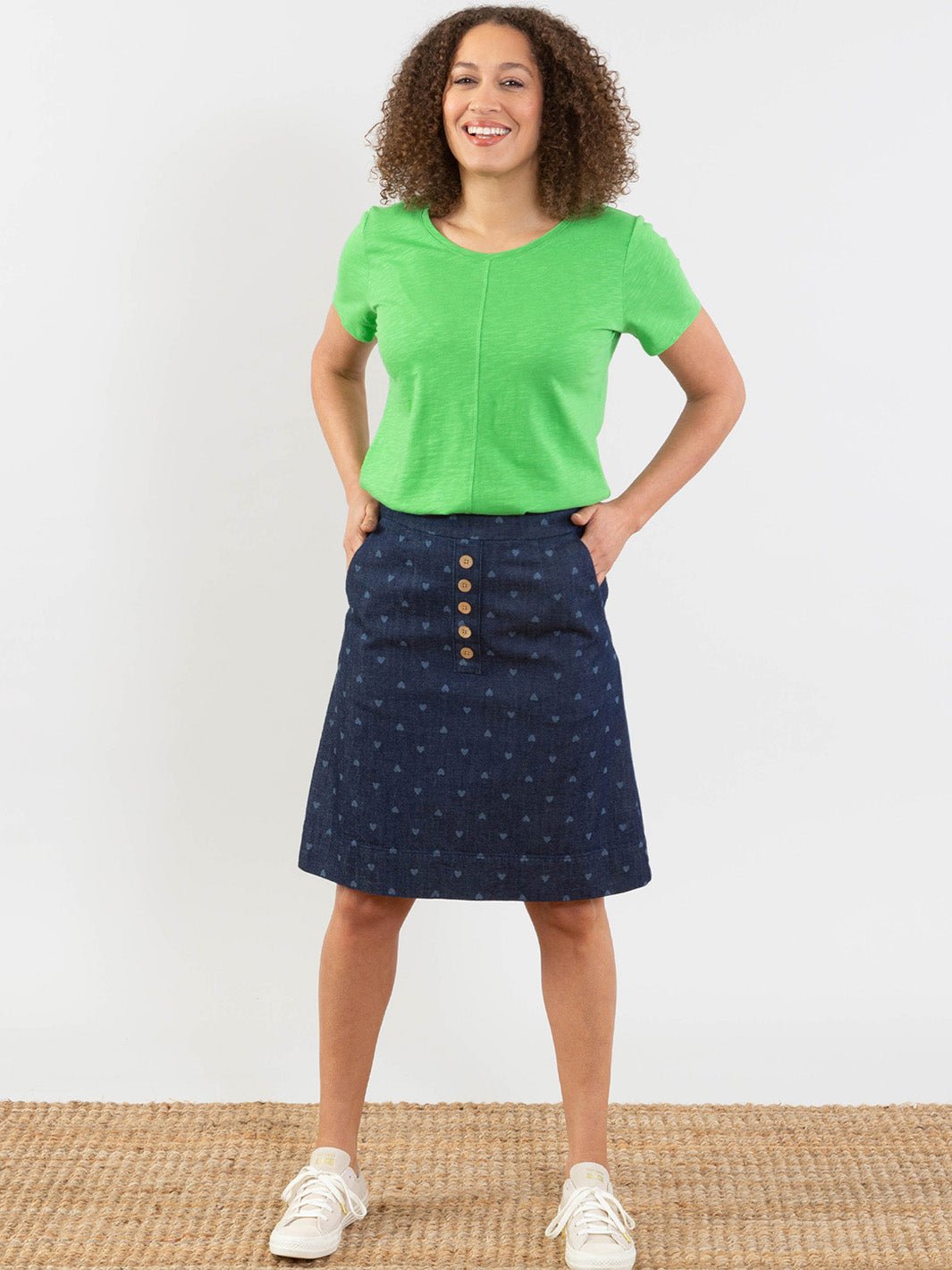 Kite Clothing Stalbridge Skirt Heart Denim