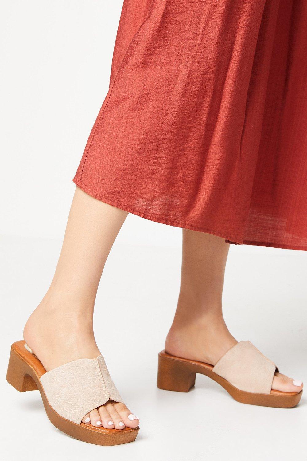 Gretta Medium Block Heel Platform Mule Sandals