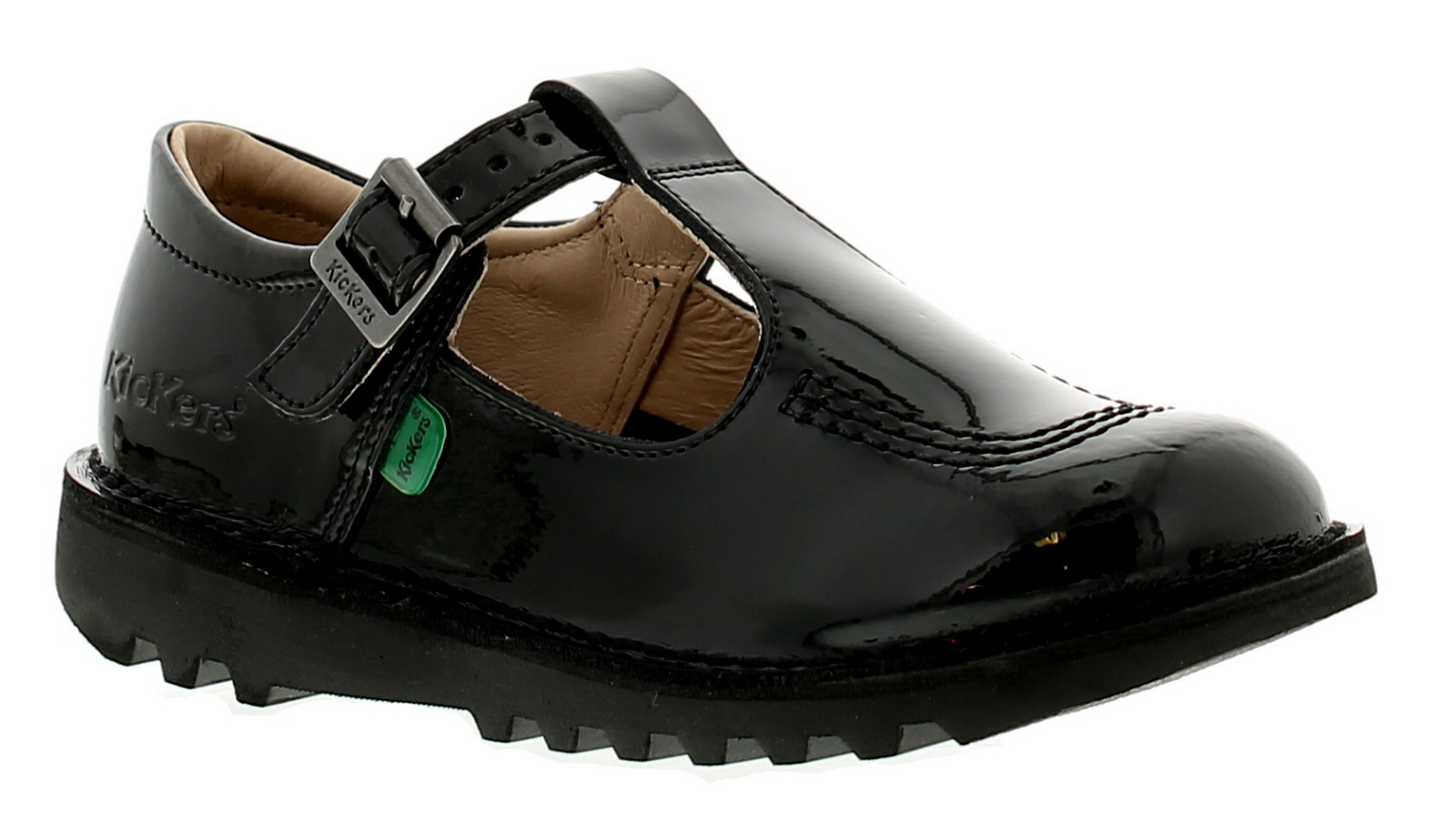 Kickers T Bar J Girls Kids School Shoes Black