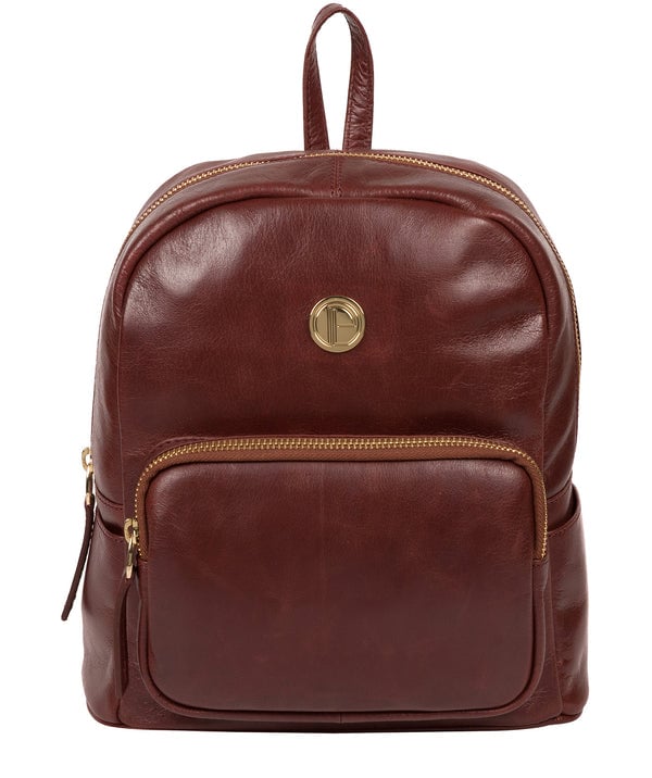 'Cora' Chestnut Leather Backpack