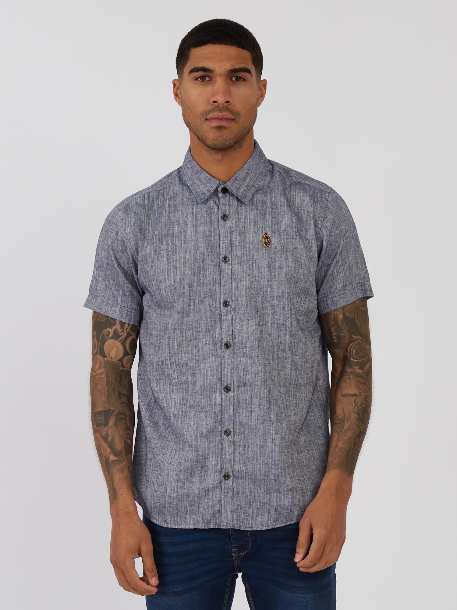 Luke 1977 Men's Yoko Tailored Fit Shirt in Dark Navy