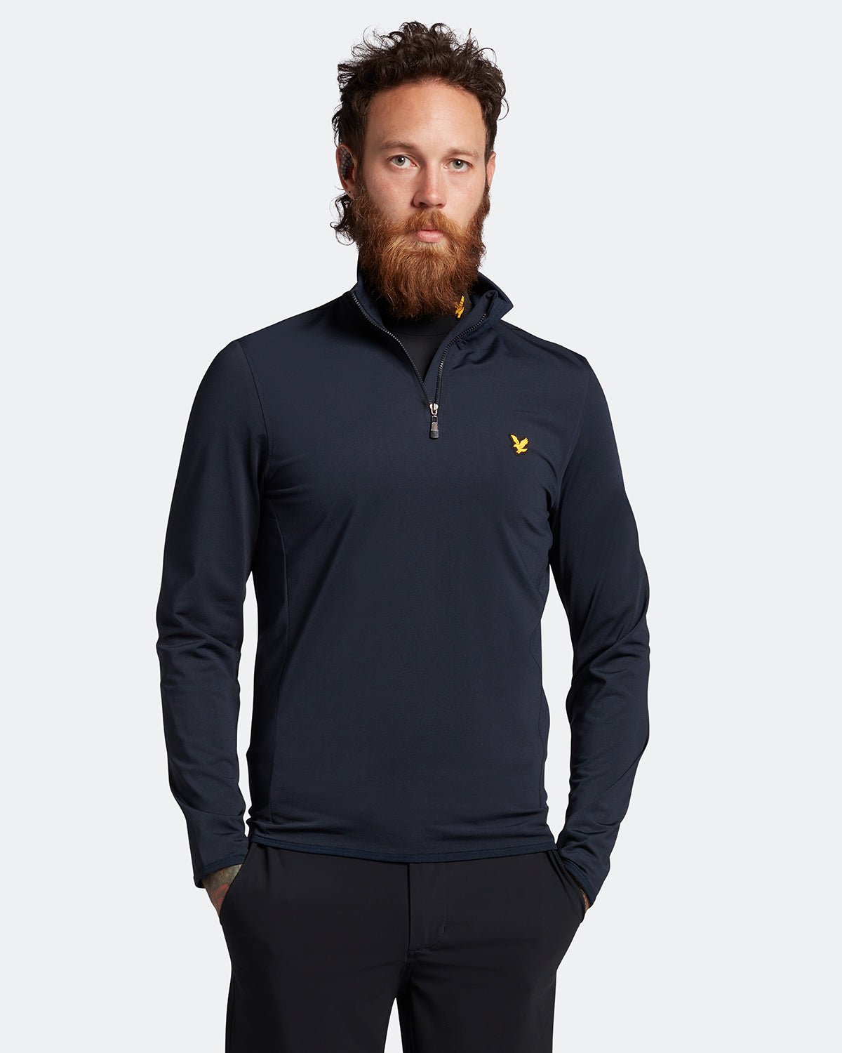 Lyle & Scott Golf Technical 1/4 Zip Midlayer in Navy