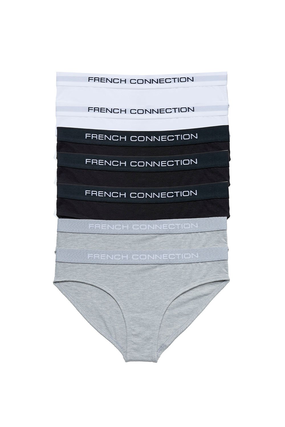 White 7 Pack Cotton French Connection Ladies Briefs