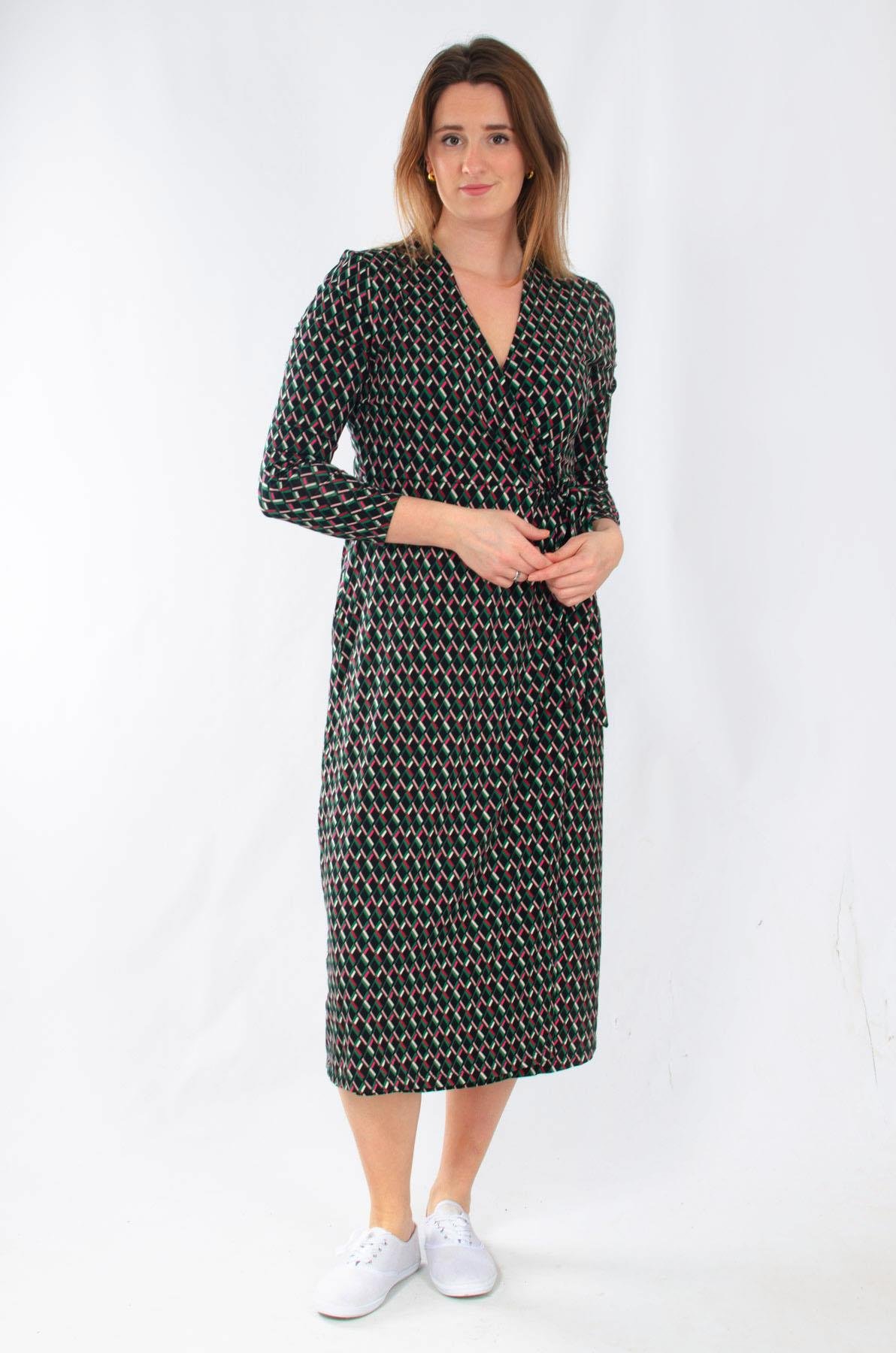 Hobbs 'Katalina' Geometric Jersey Wrap Dress