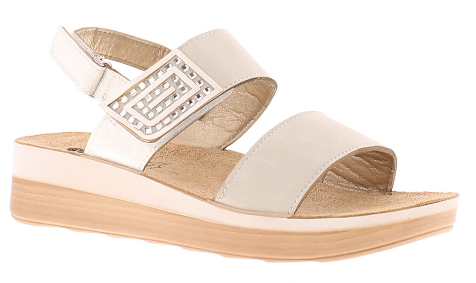 Inblu Womens Wedge Sandals Incept Touch Fastening stone