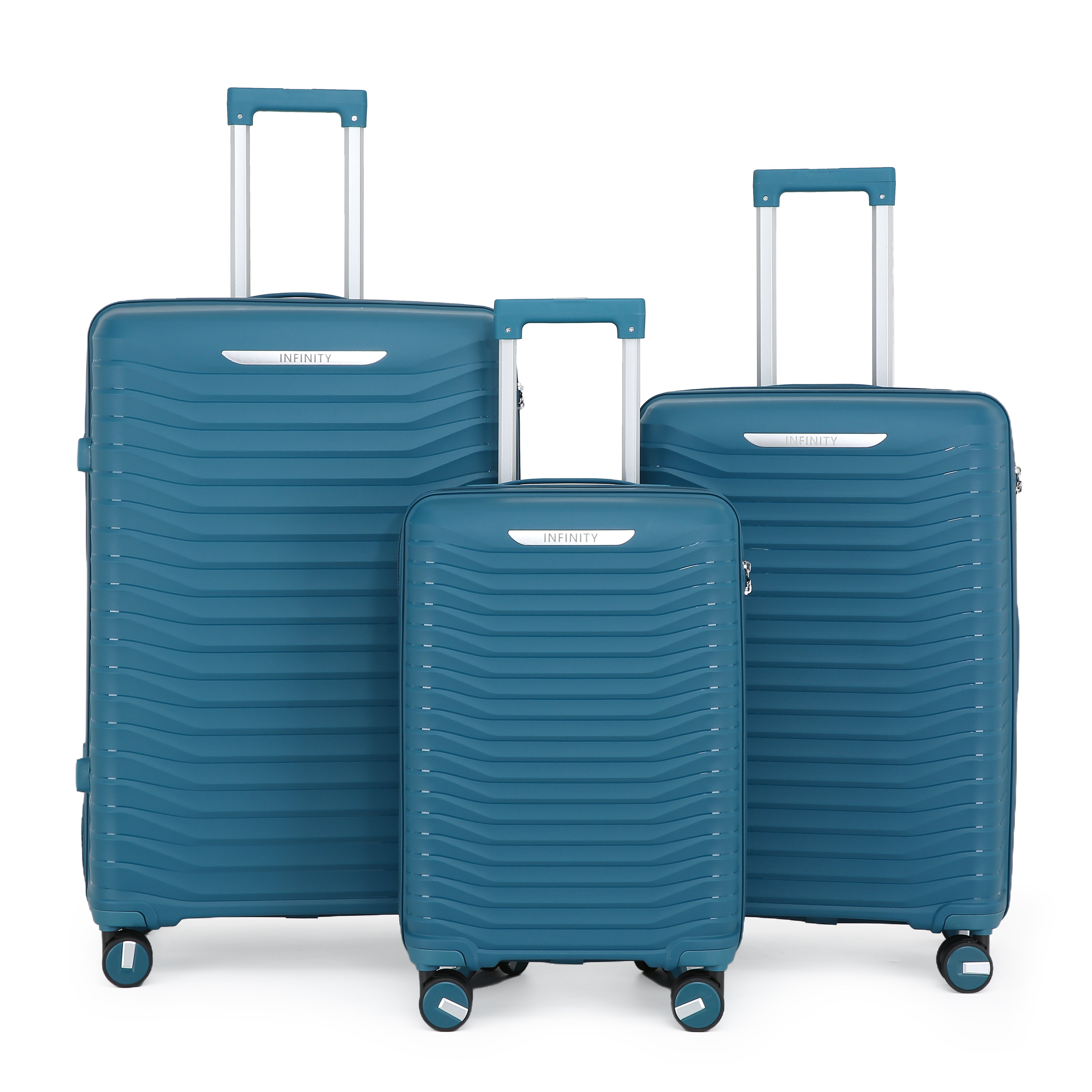 Hard Shell Blue Classic Suitcase Set 8 Wheel Cabin TSA Luggage Case ...