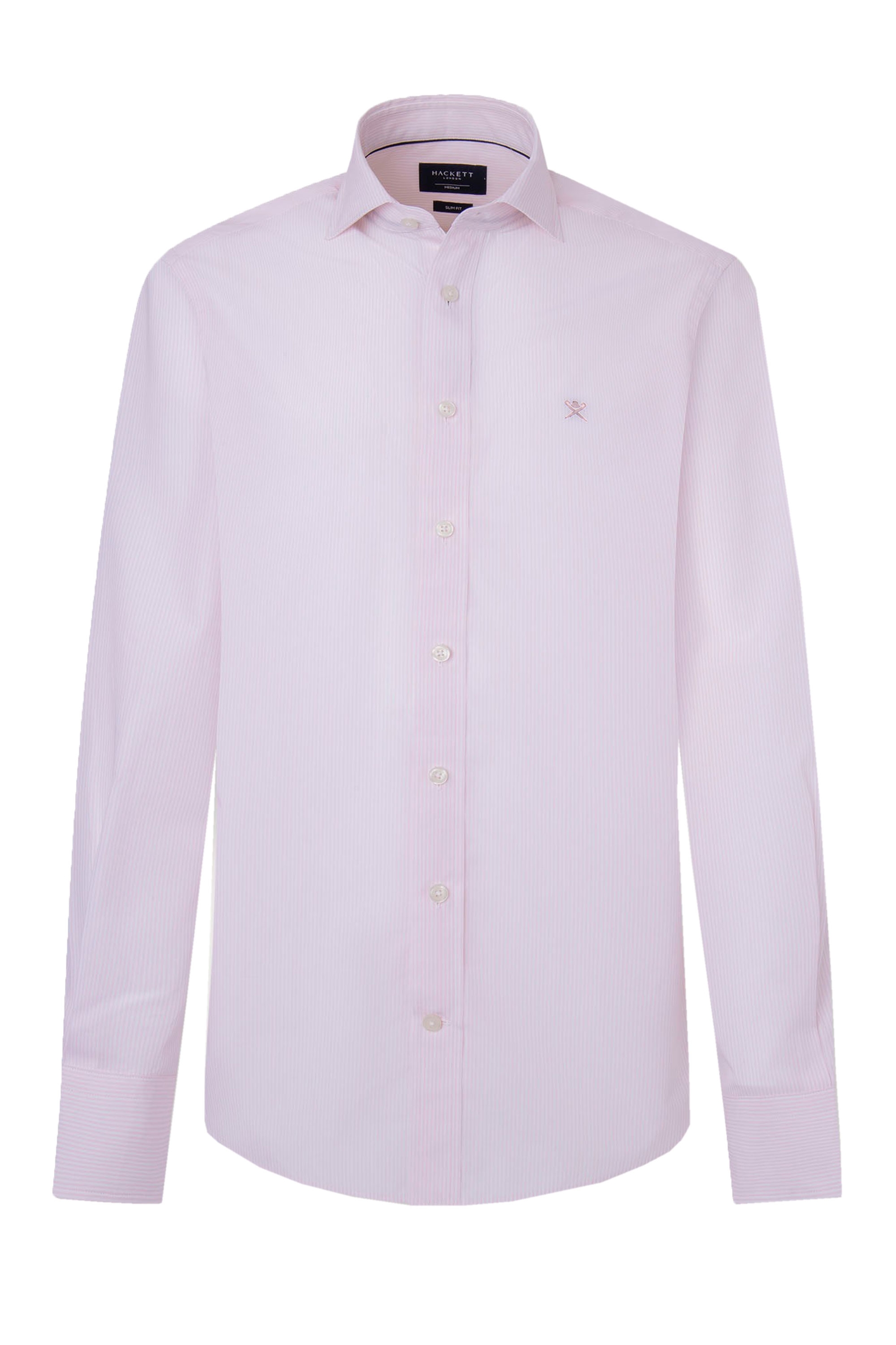 Hackett Ess Fine Bengal Stripe Long Sleeved Shirt Pink Stripe