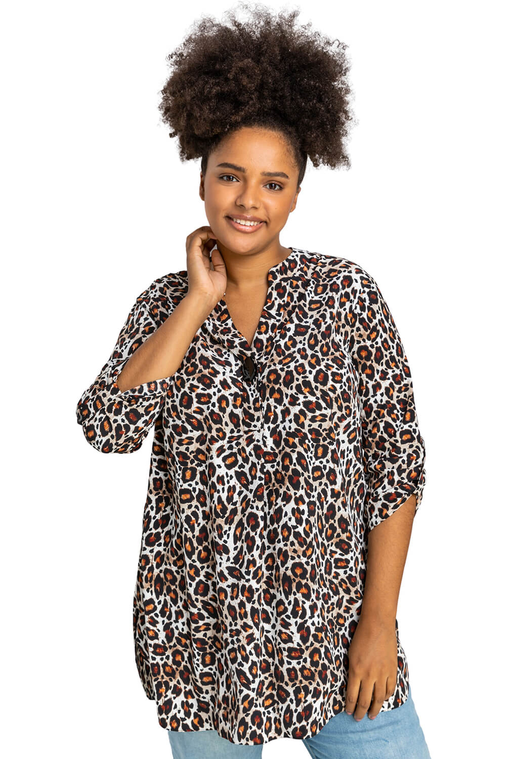 Curve Animal Print Tunic Top