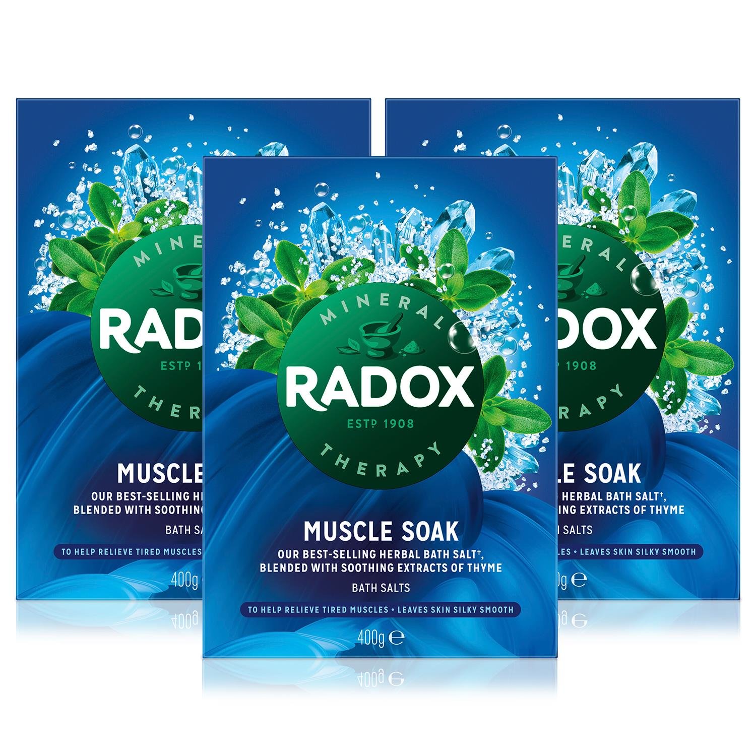 Radox Mineral Therapy Muscle Soak Herbal Bath Salt 400g, 3 Pack