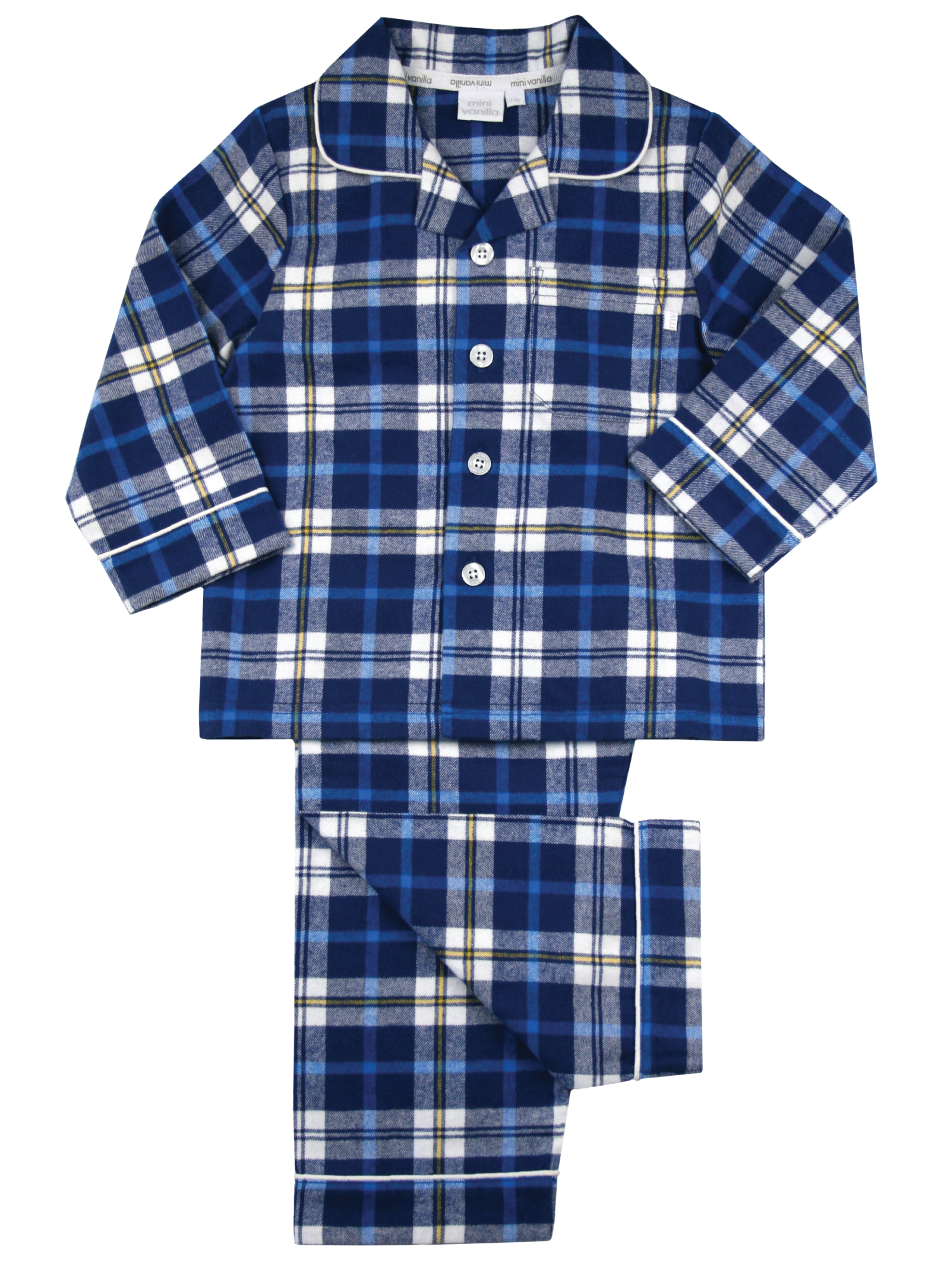 Boys Metro Check Traditional Cotton Pyjamas
