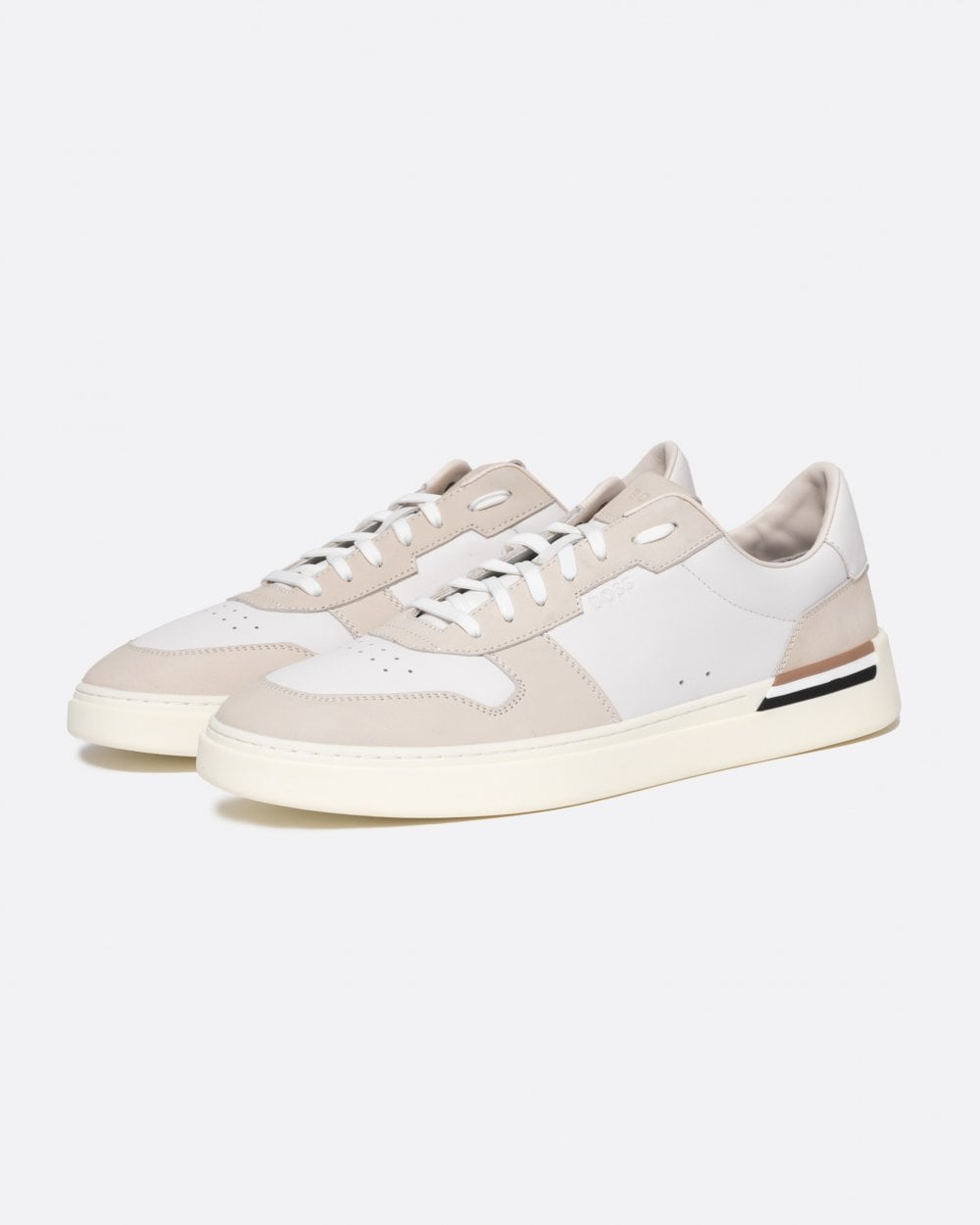 BOSS Orange Clint Mens Cupsole Lace-Up Trainers in Leather and Suede