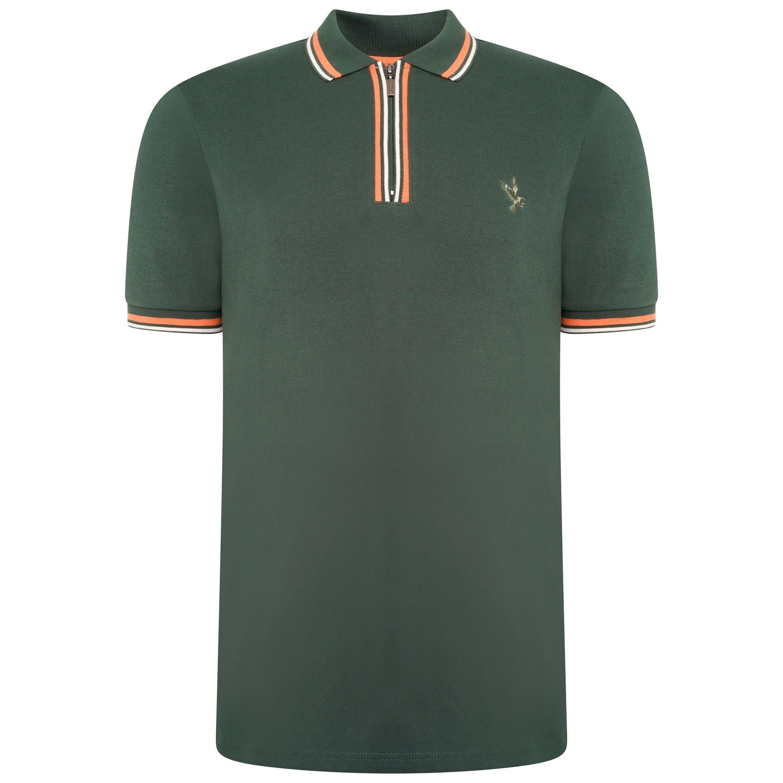 Extra-Tall Grey Hawk Polo Pique in Green with Taping