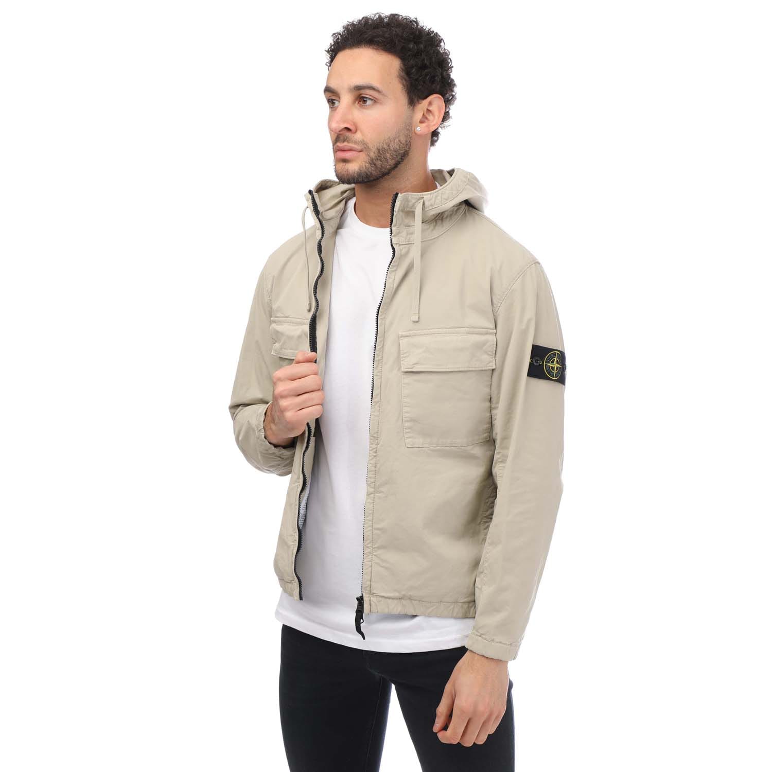 Men's Stone Island Full-Zip Light Jacket in Sand