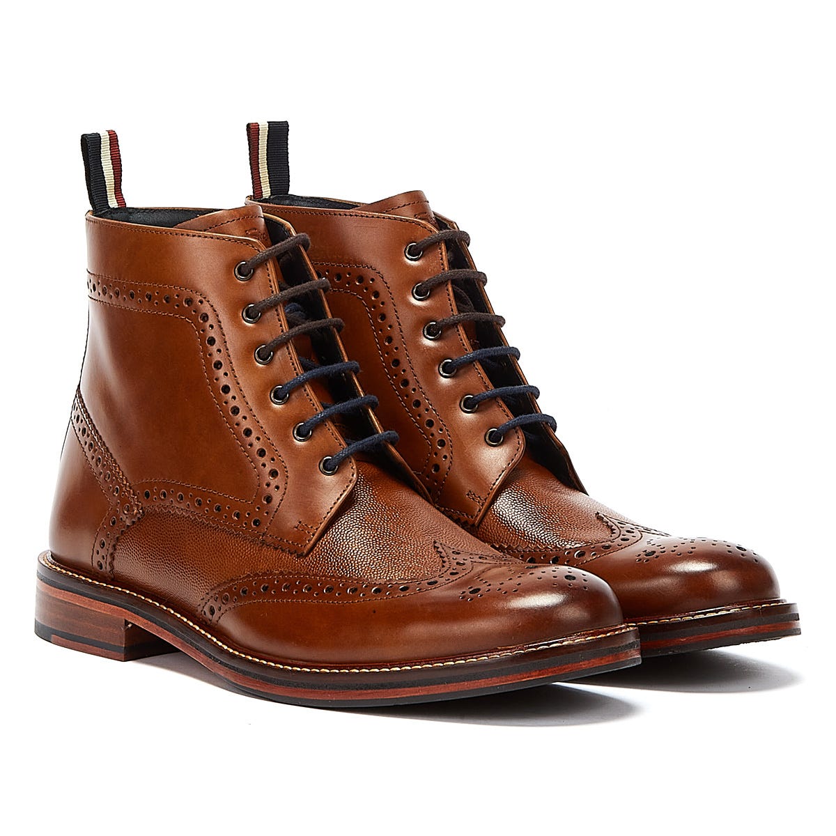 Ben Sherman Alfred Brogue Mens Tan Boots