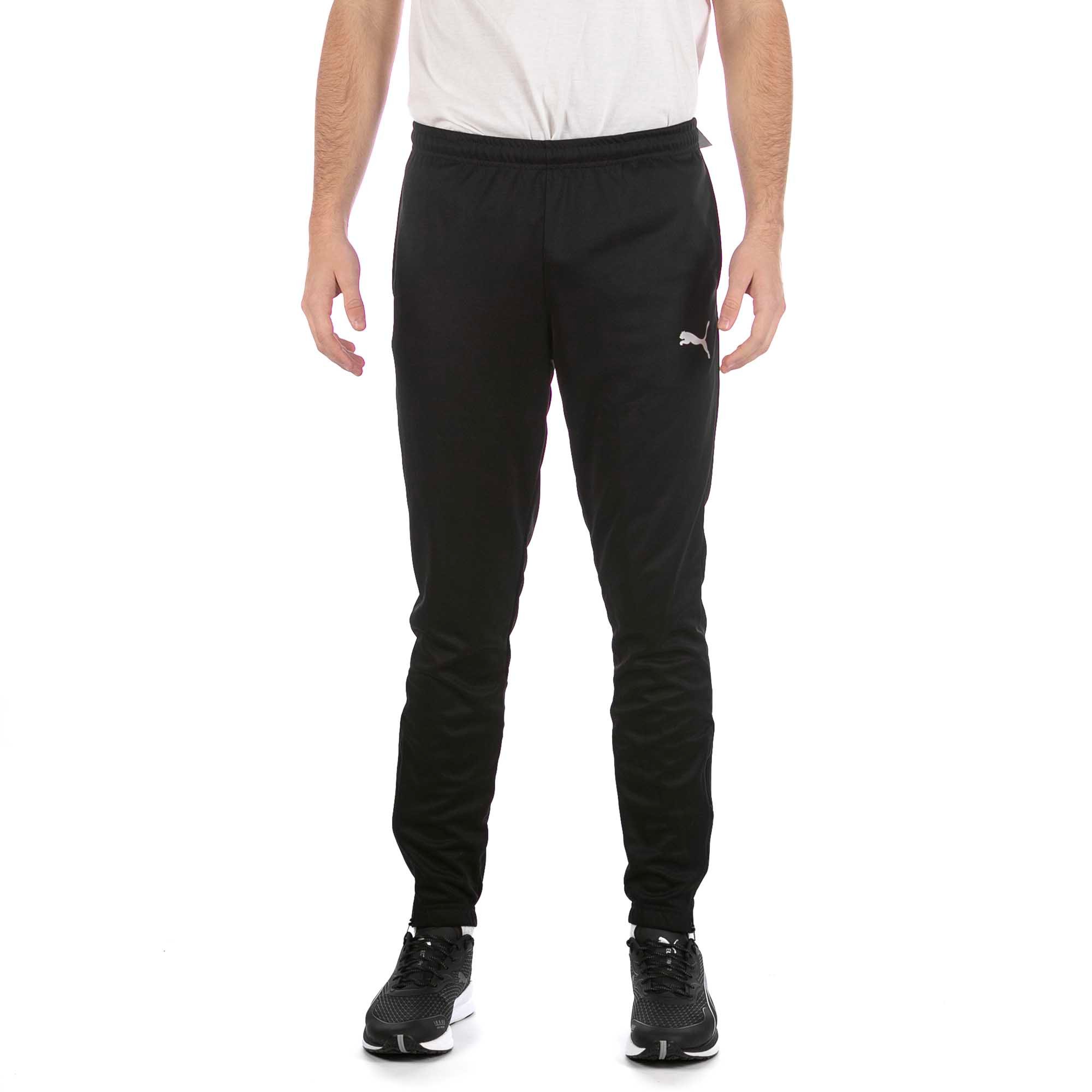 Men's Puma Team Rise Training Poly Pants in Black-White