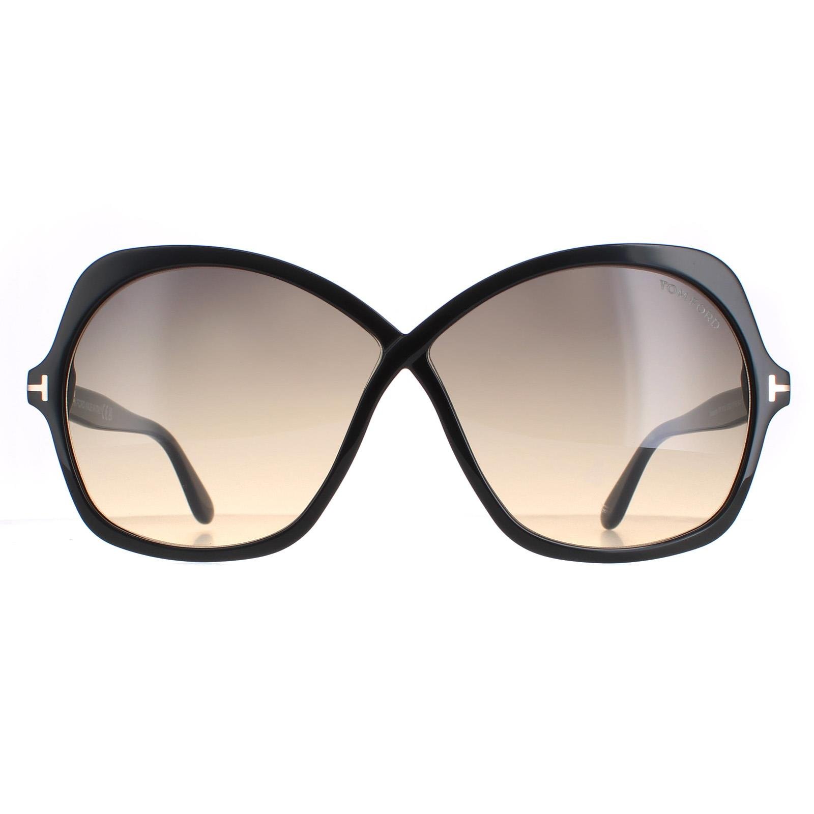 Tom Ford Rosemin FT1013 01B glanzend zwart smoke gradient zonnebril