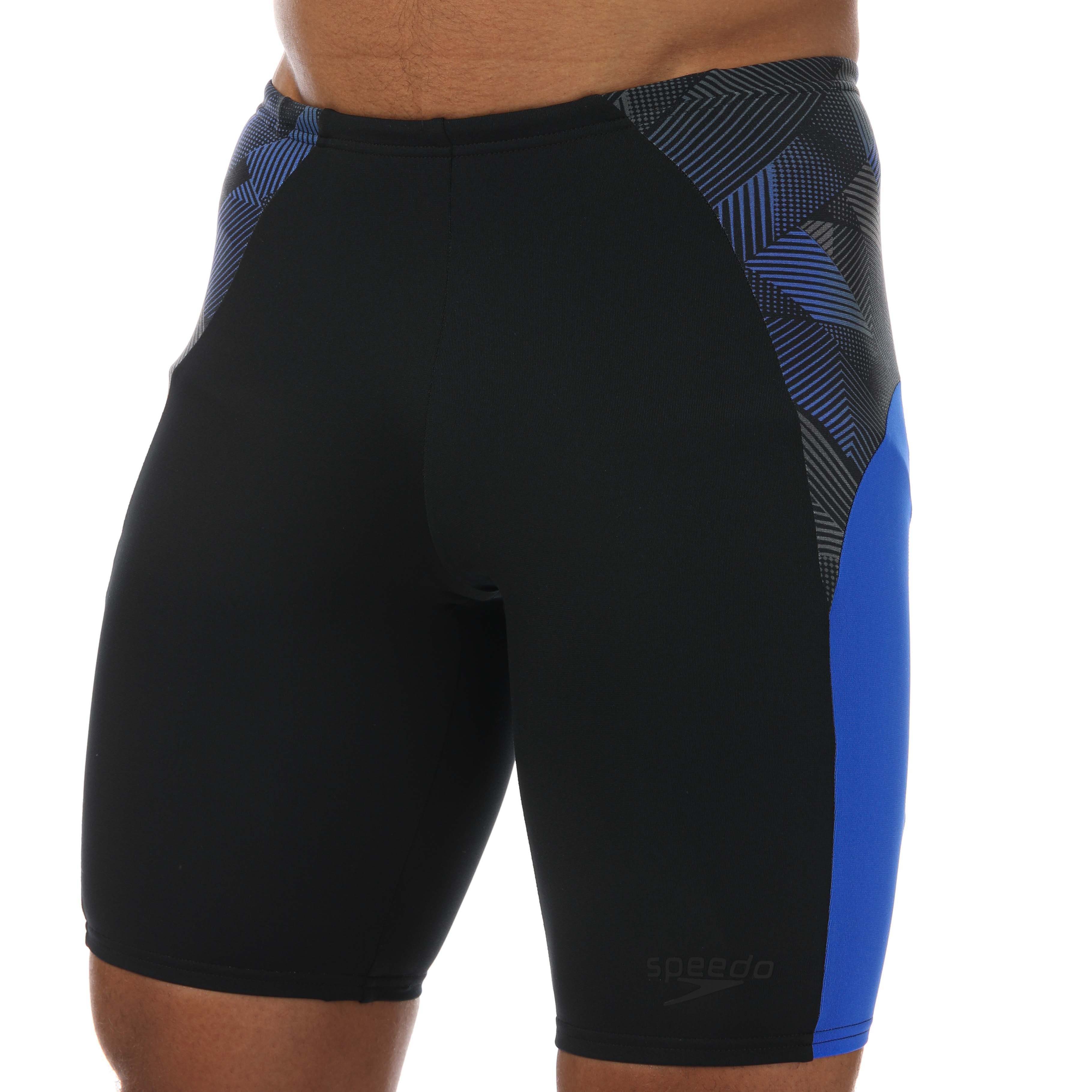 Men's Speedo Eco Endurance Slice Jammer Short in black blue