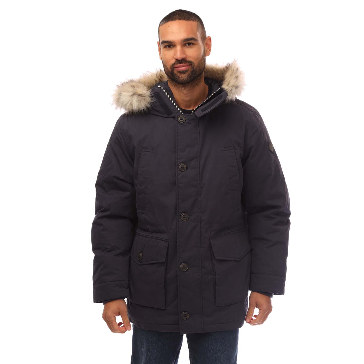 Men's Gant Winter Parka Jacket in Blue