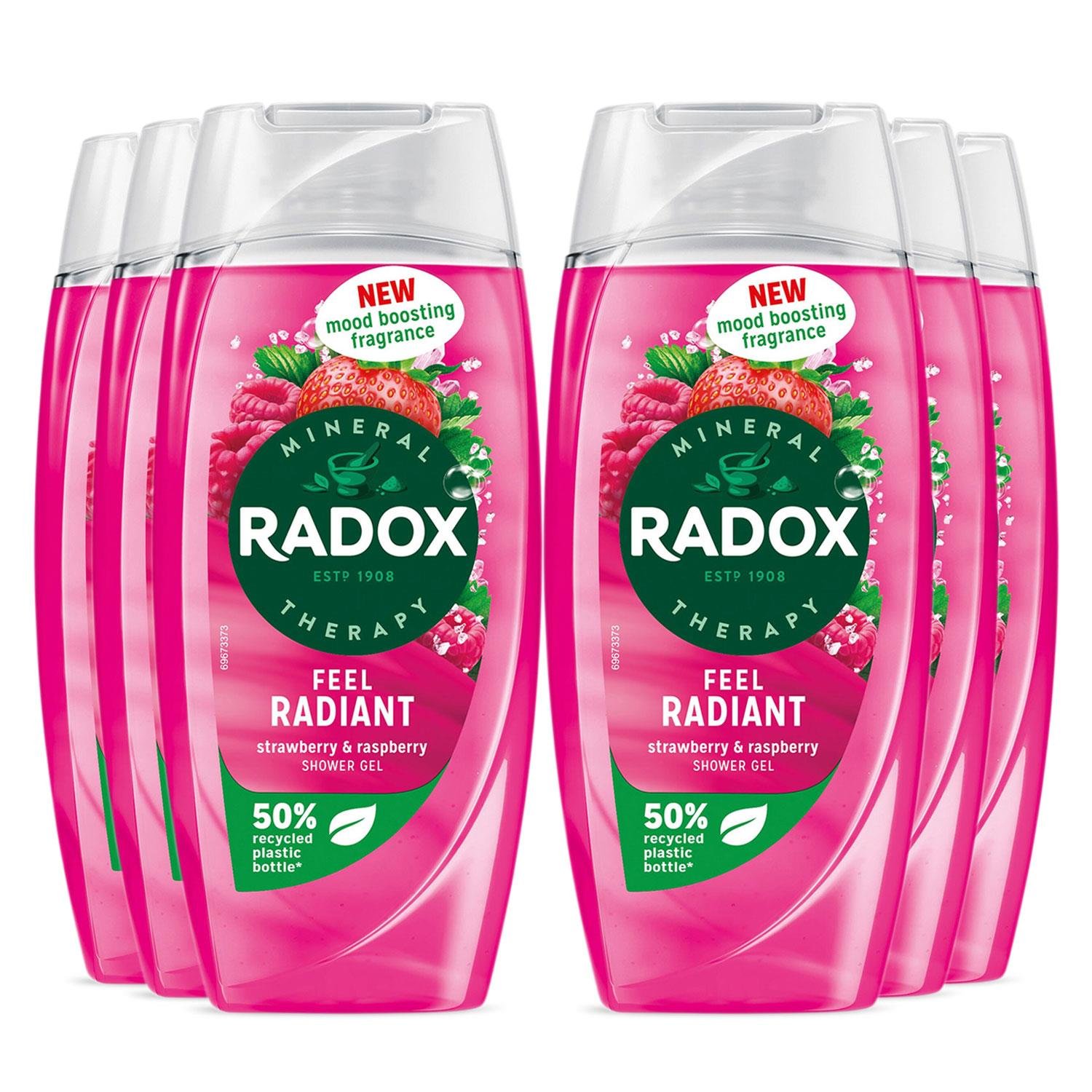 Radox Feel Radiant Shower Gel with Strawberry and Raspberry Fragrance ...