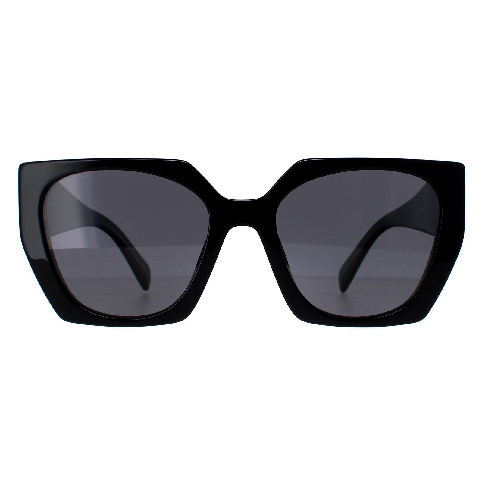 Prada Rectangle Womens Black Dark Grey Polarized PR15WS