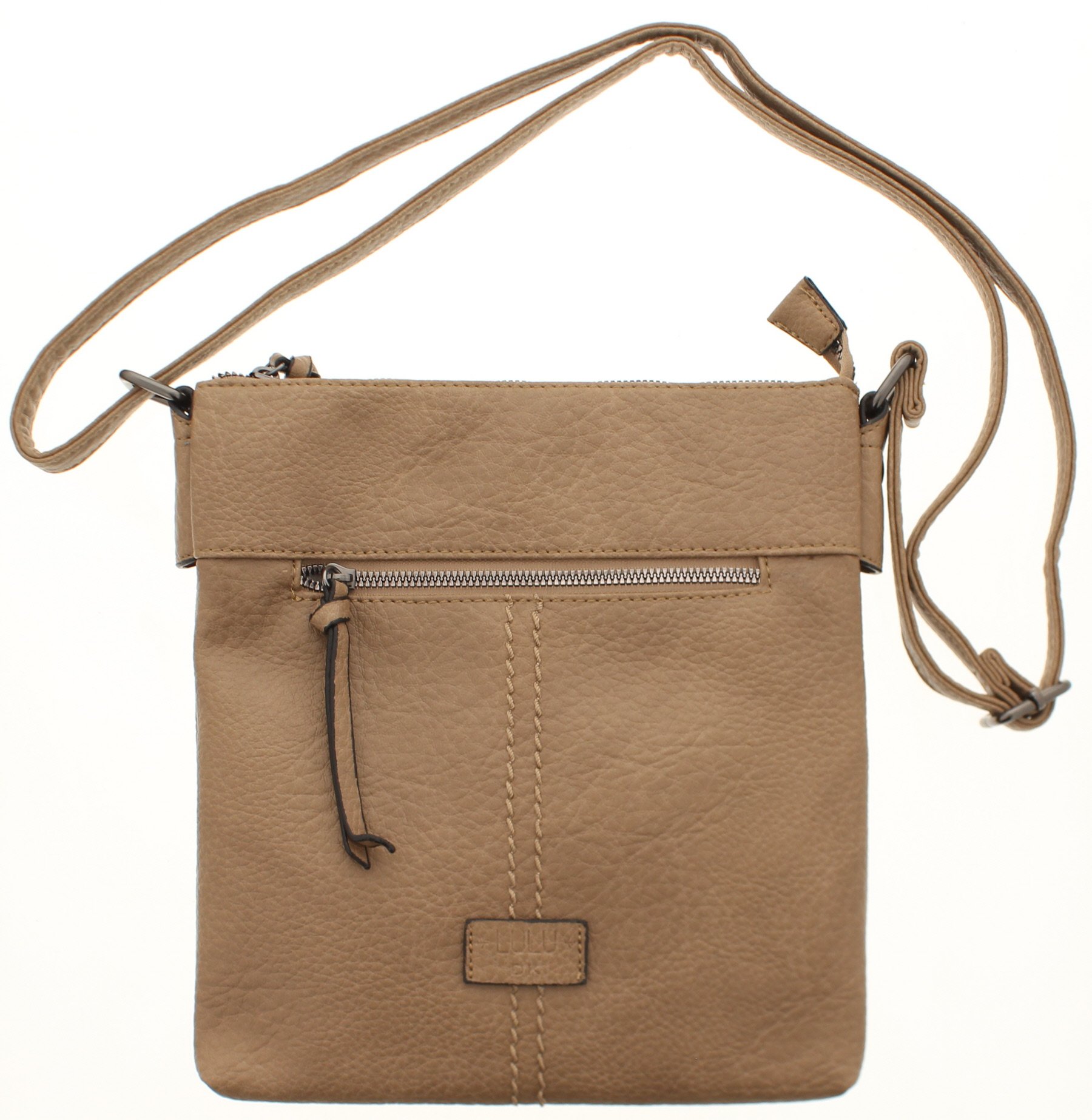 Lulu Bags Womens Bags Grain Cross Body Bag Messenger Zip Caramel