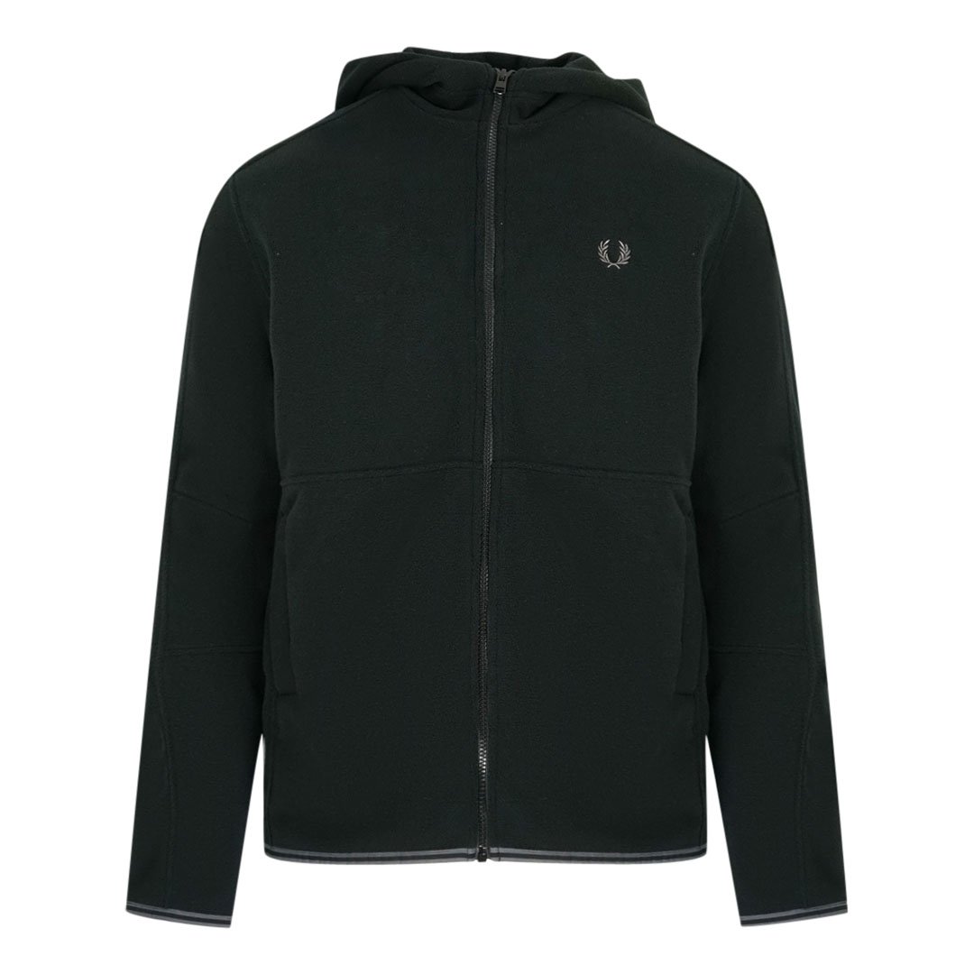 Fred Perry Polar Fleece Black Hooded Jacket