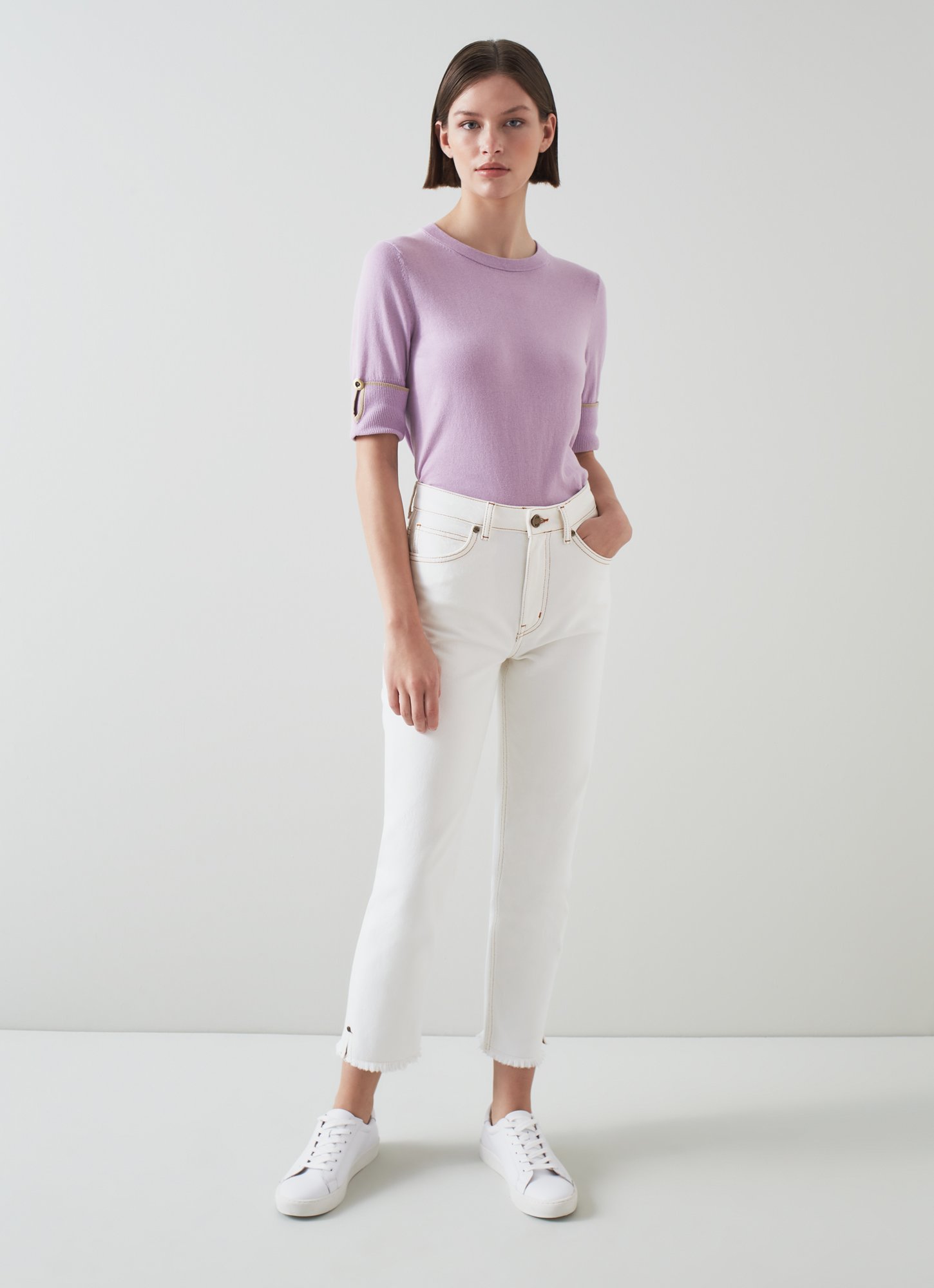LK Bennett Verity Trousers,White