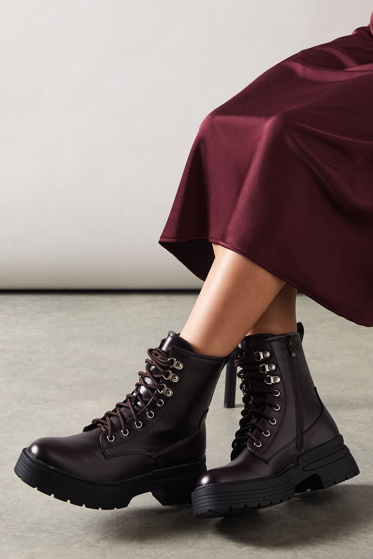Effie Chunky Lace Up Ankle Boot