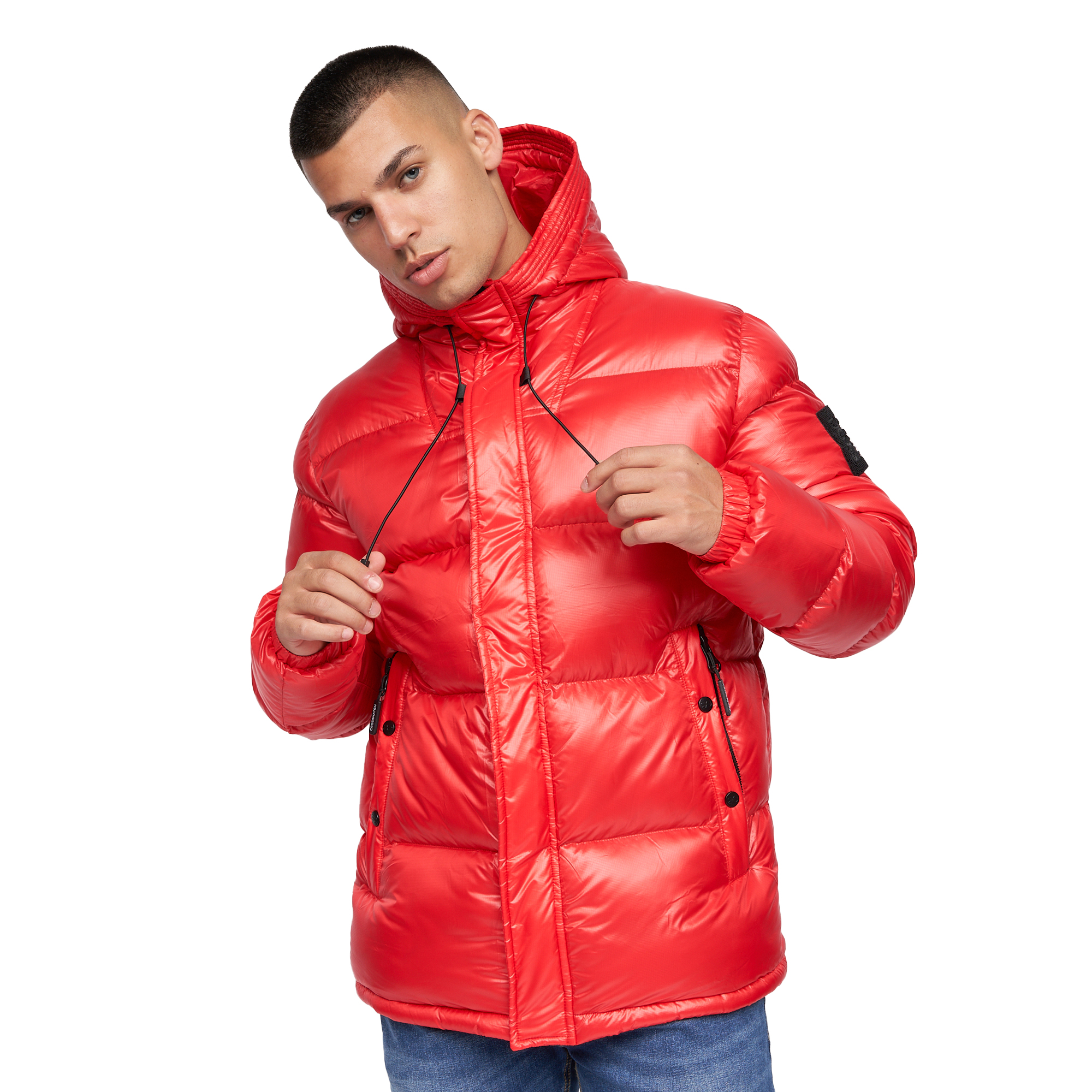 Crosshatch Mens Crosswell High Shine Jacket (Red)