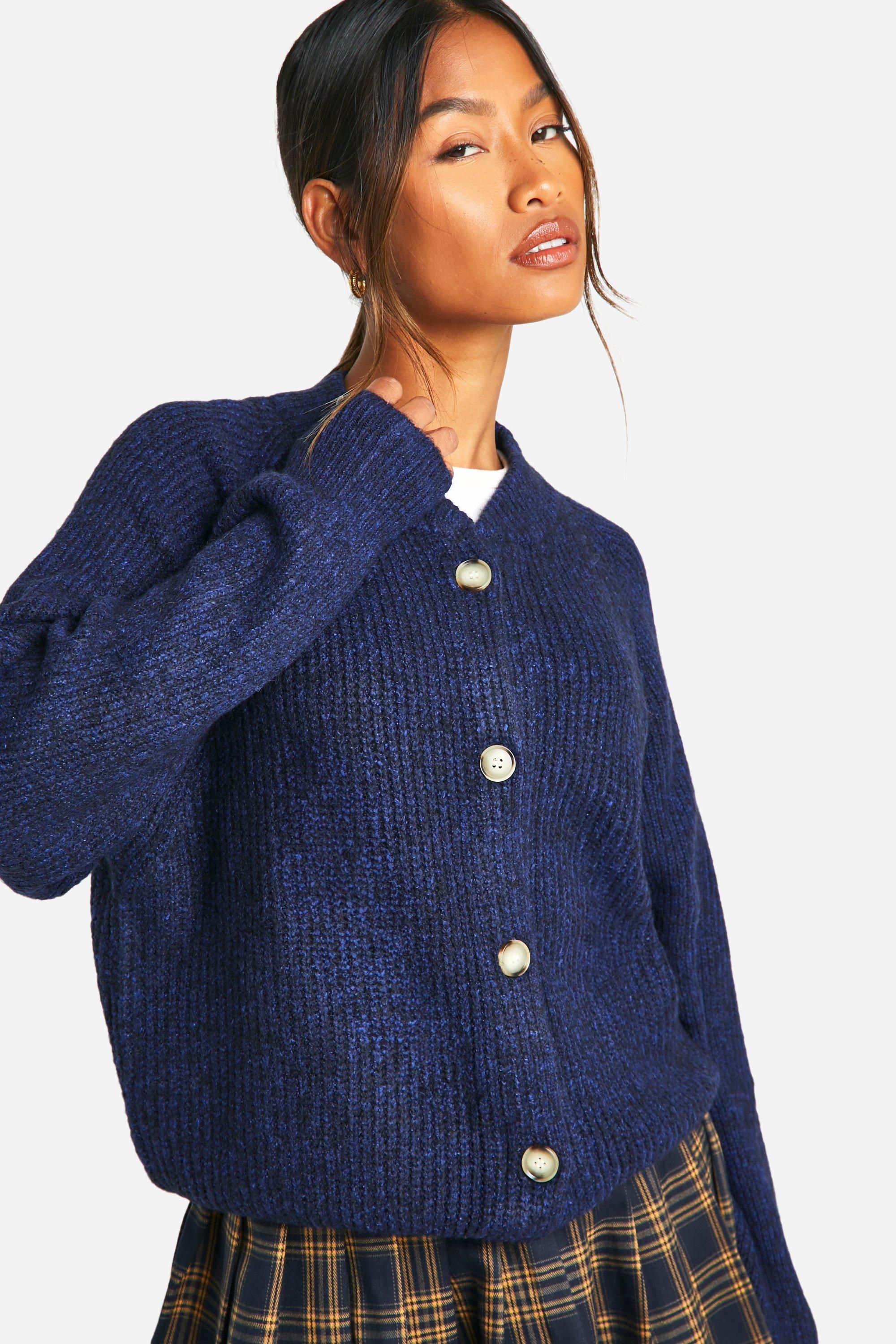 Soft Rib Knit Bomber Cardigan