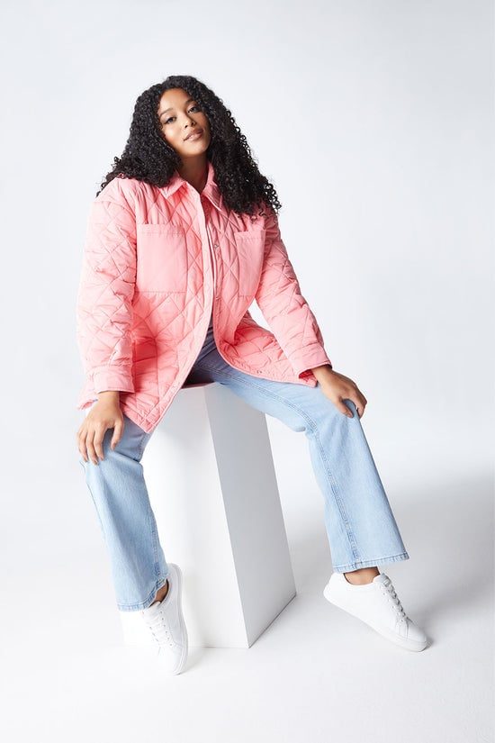 Pink Quilted Shacket