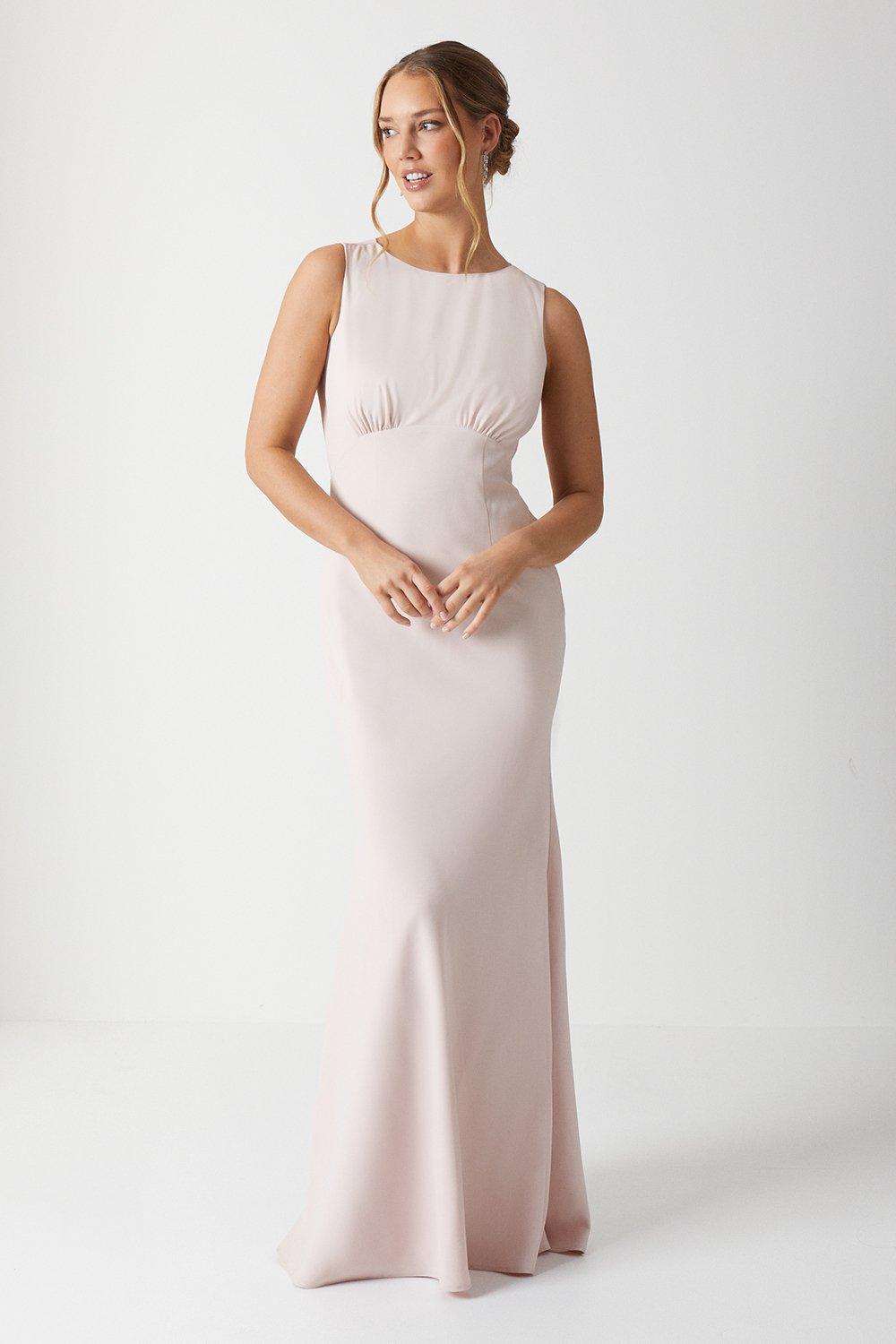 Cowl Back Fishtail Bridesmaids Maxi Dress