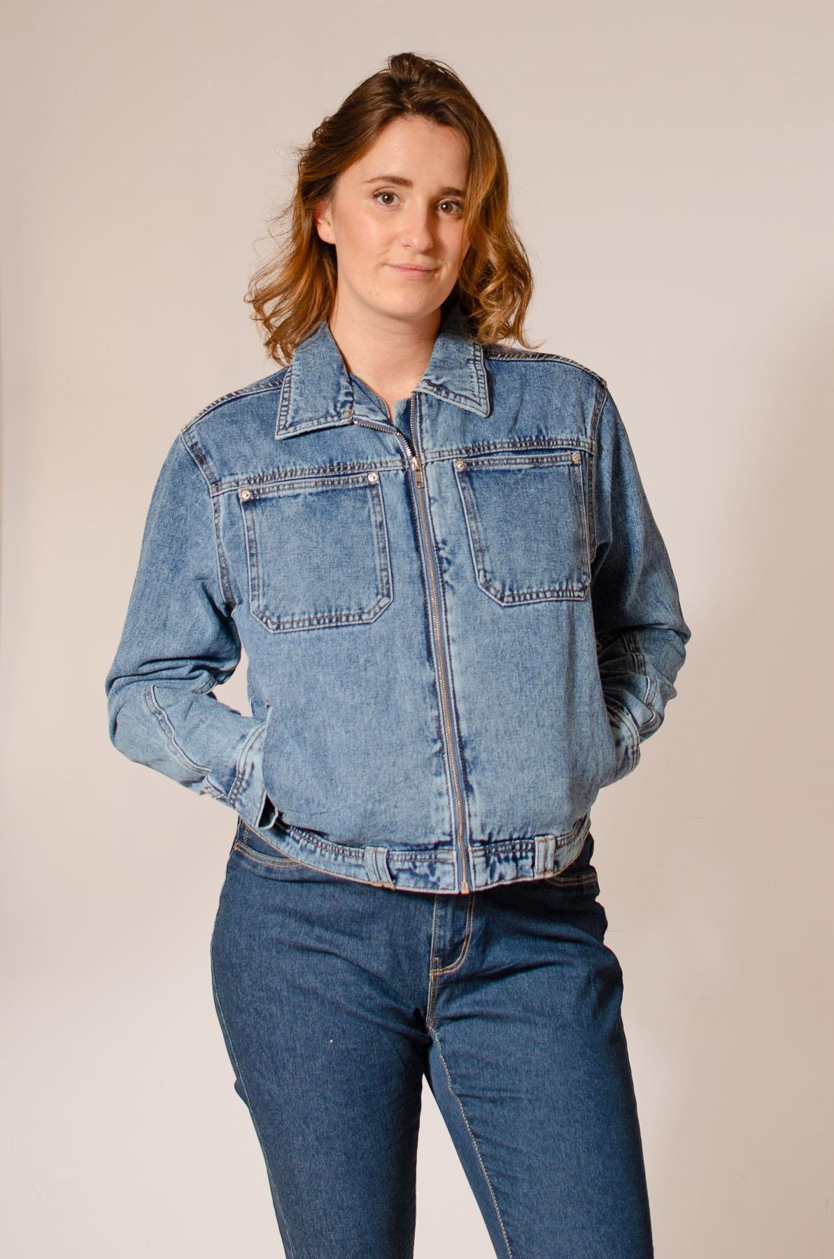 Zip Front Denim Jacket