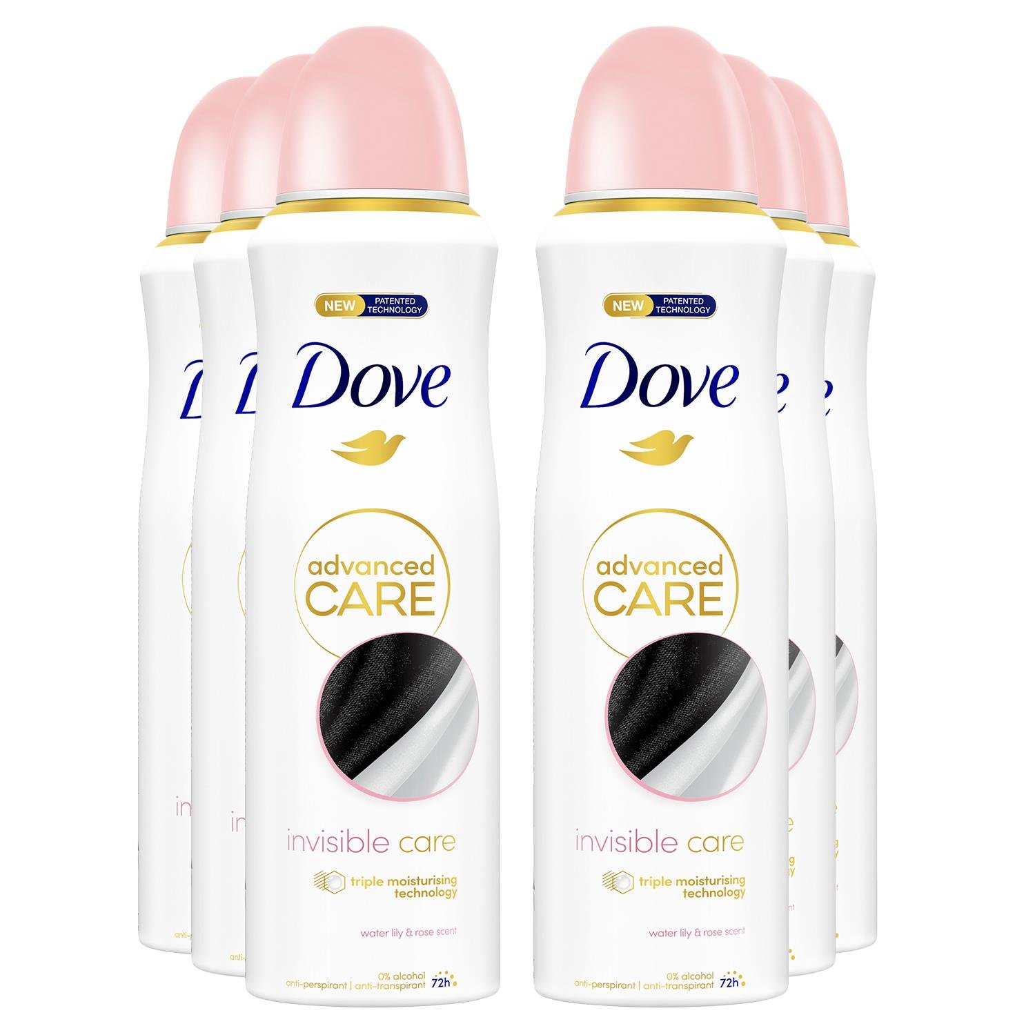 Dove Advanced Care Anti-Perspirant Deodorant Invisible Care, 200ml, 3 Pack