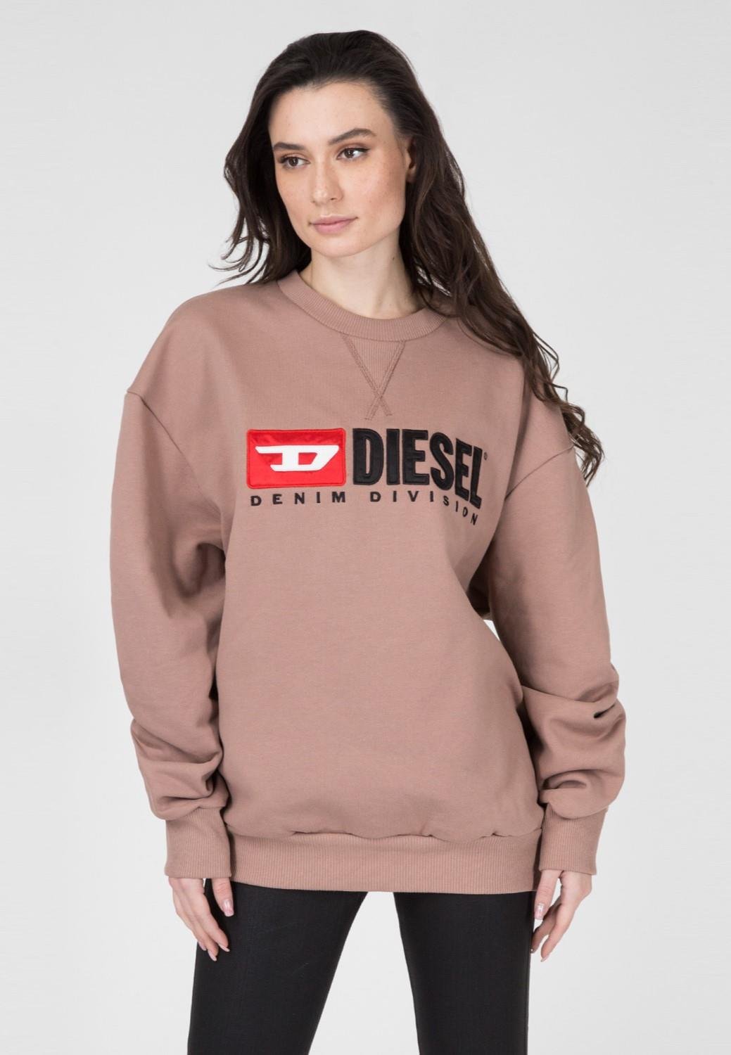 Diesel Denim Division Logo Sweatshirt with Ruched sleeve detail in ...
