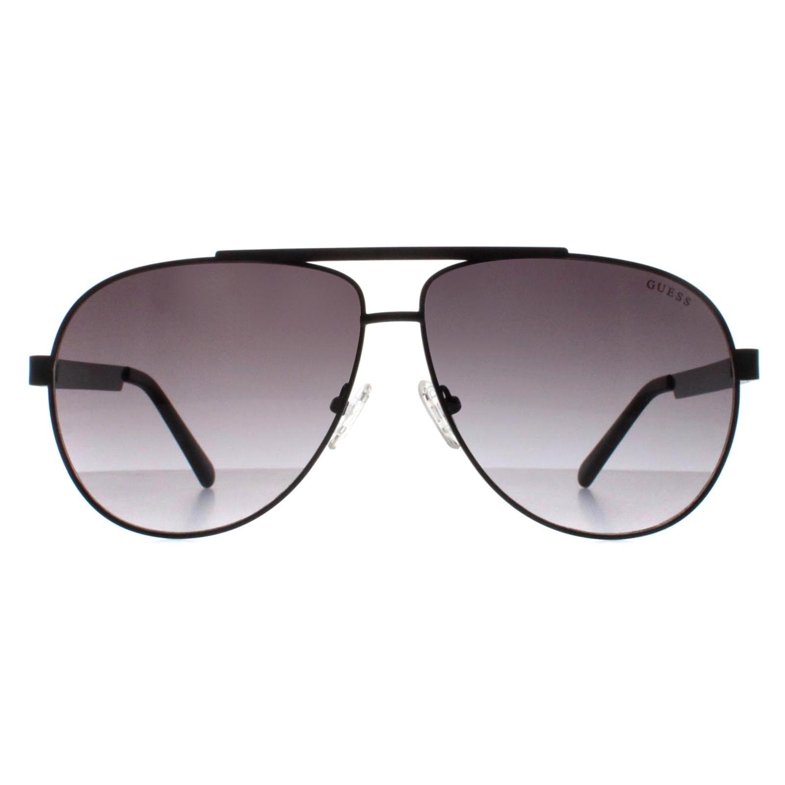 Guess Aviator Mens Matte Black Smoke Grey Gradient GF5096