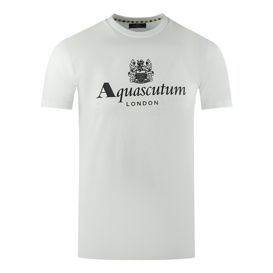 Aquascutum London Aldis Brand Logo White T-Shirt