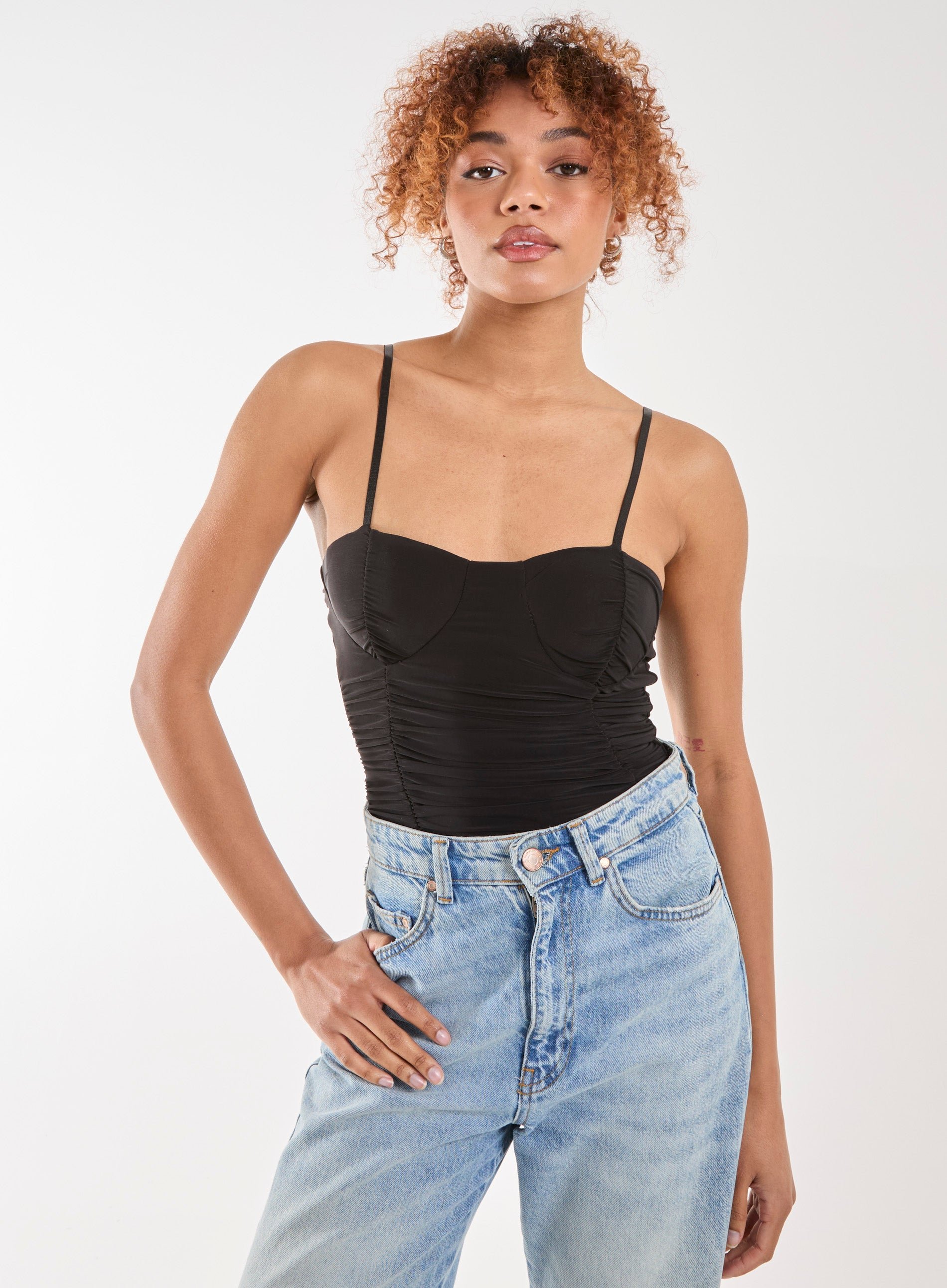 Ruched Cupped Bodysuit