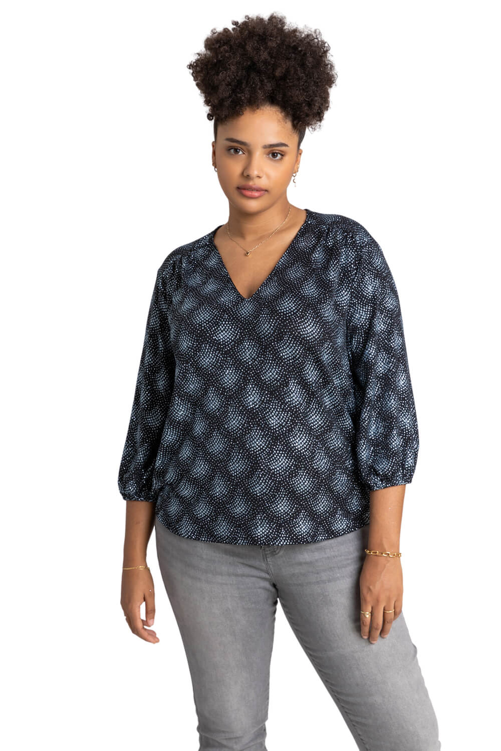 Curve Glitter Sparkle Tunic Top