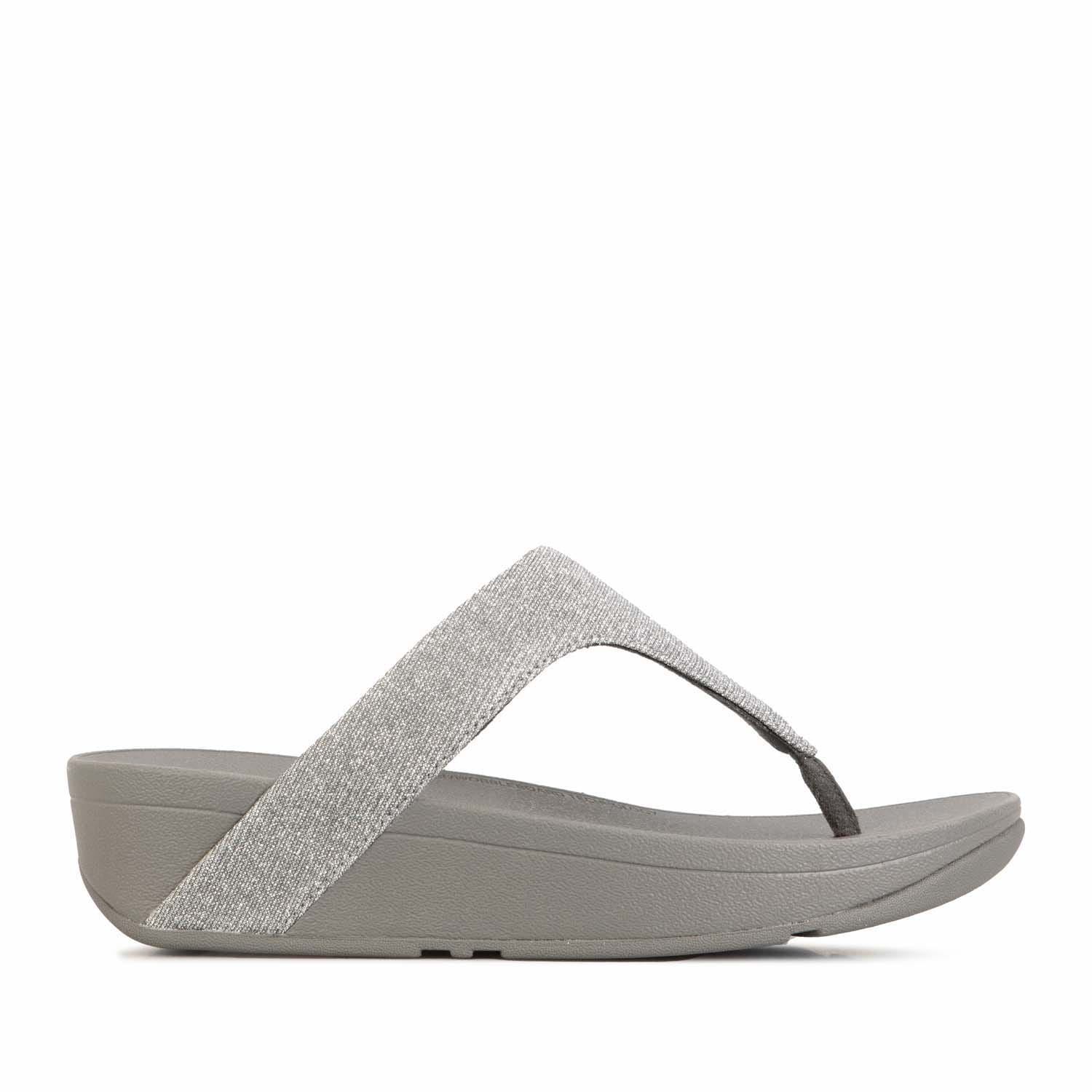 Women's Fit Flop Lottie Glitzy Toe Thong Sandals in Gunmetal